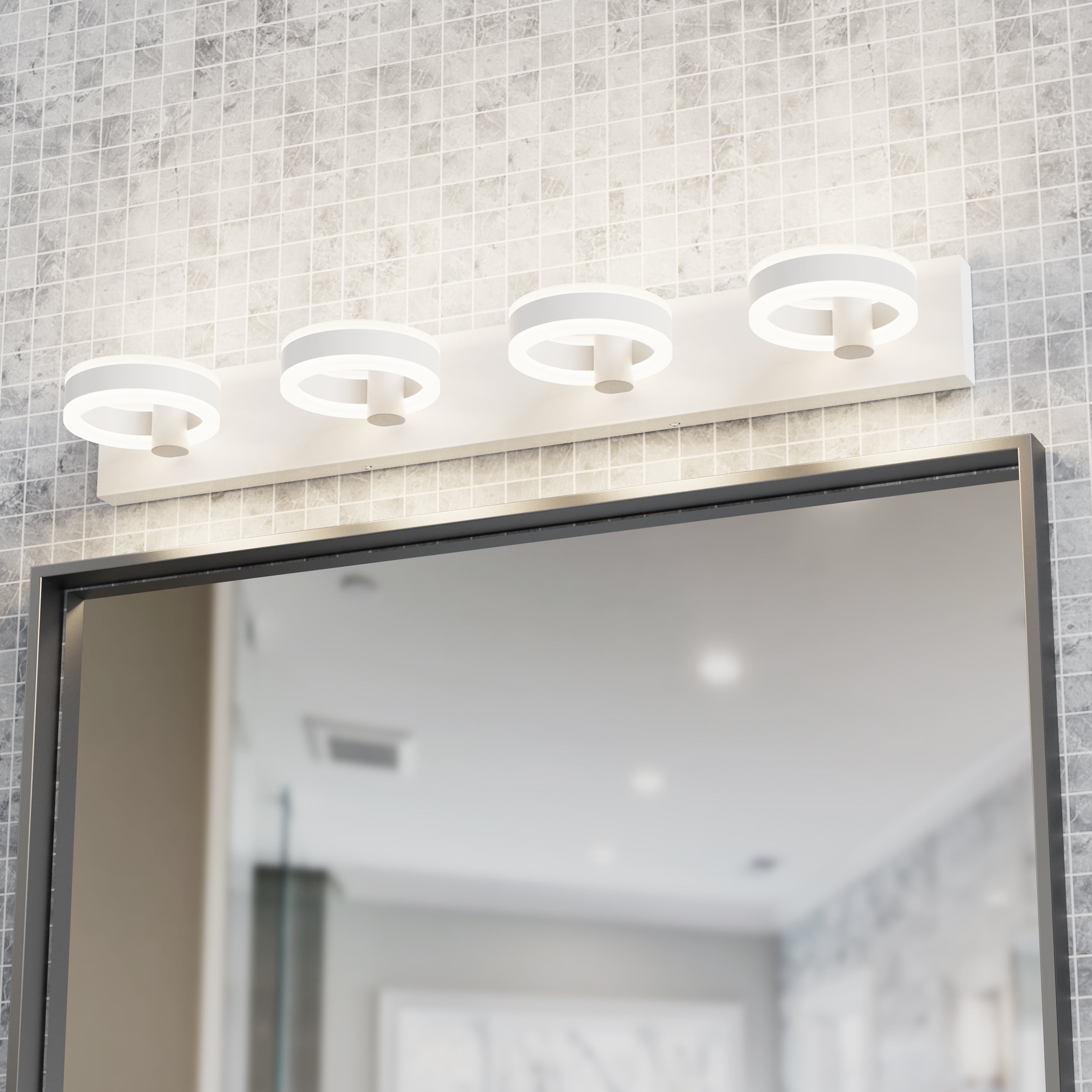 LIGHTINN Dimmable Bathroom Vanity Light Modern Metal Acrylic LED ...