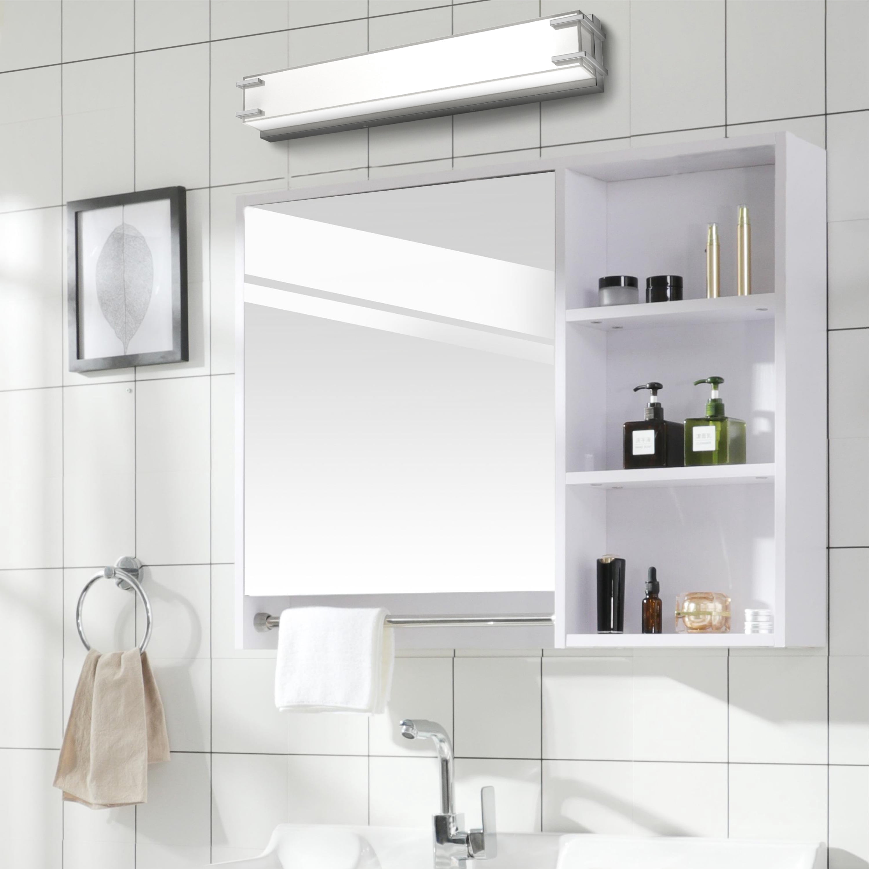 LIGHTINN LED 24.4" Bathroom Light Fixtures over Mirror Vanity Light ...