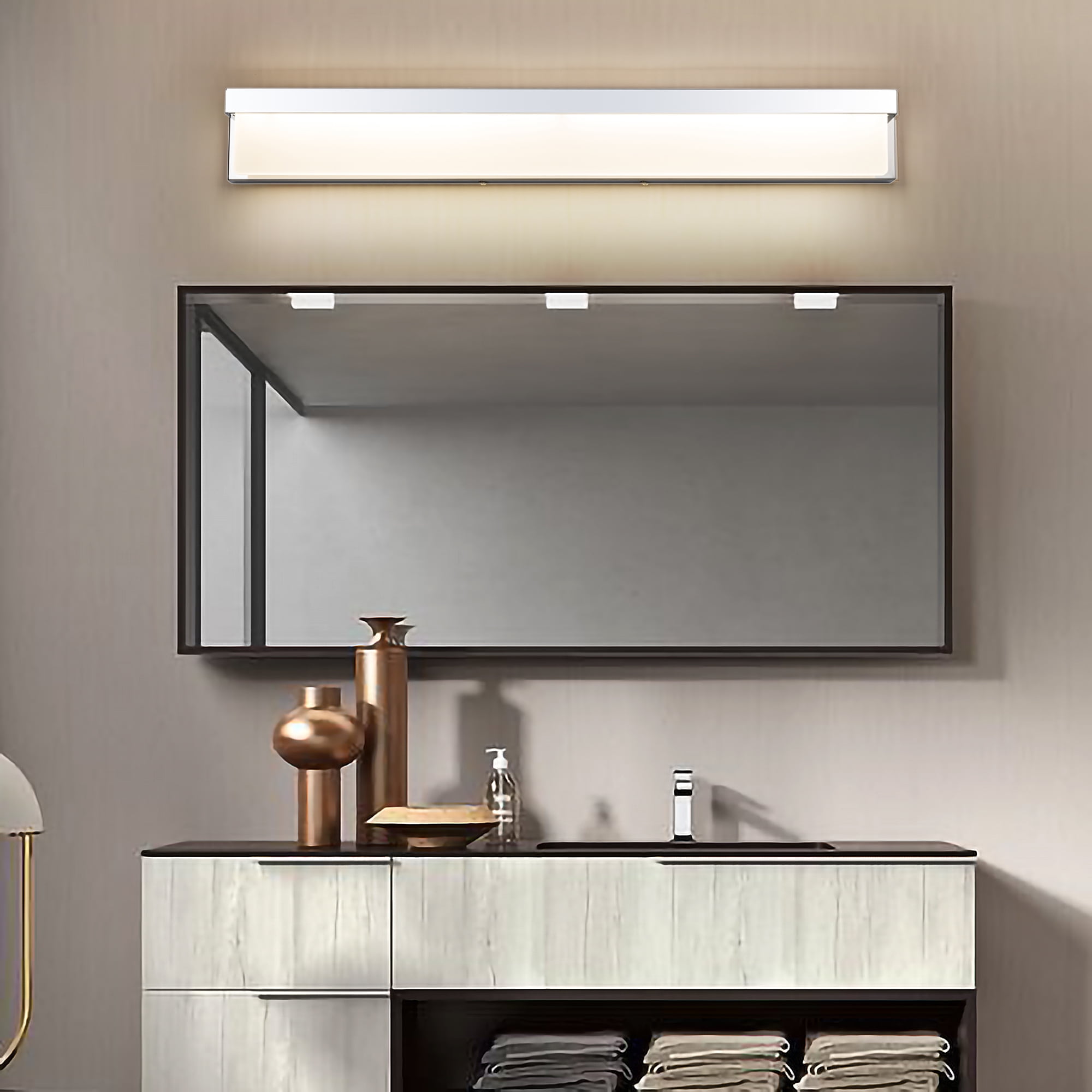 LIGHTINN LED Bathroom Vanity Light Fixture 32.3inch Rectangle LED Bath ...
