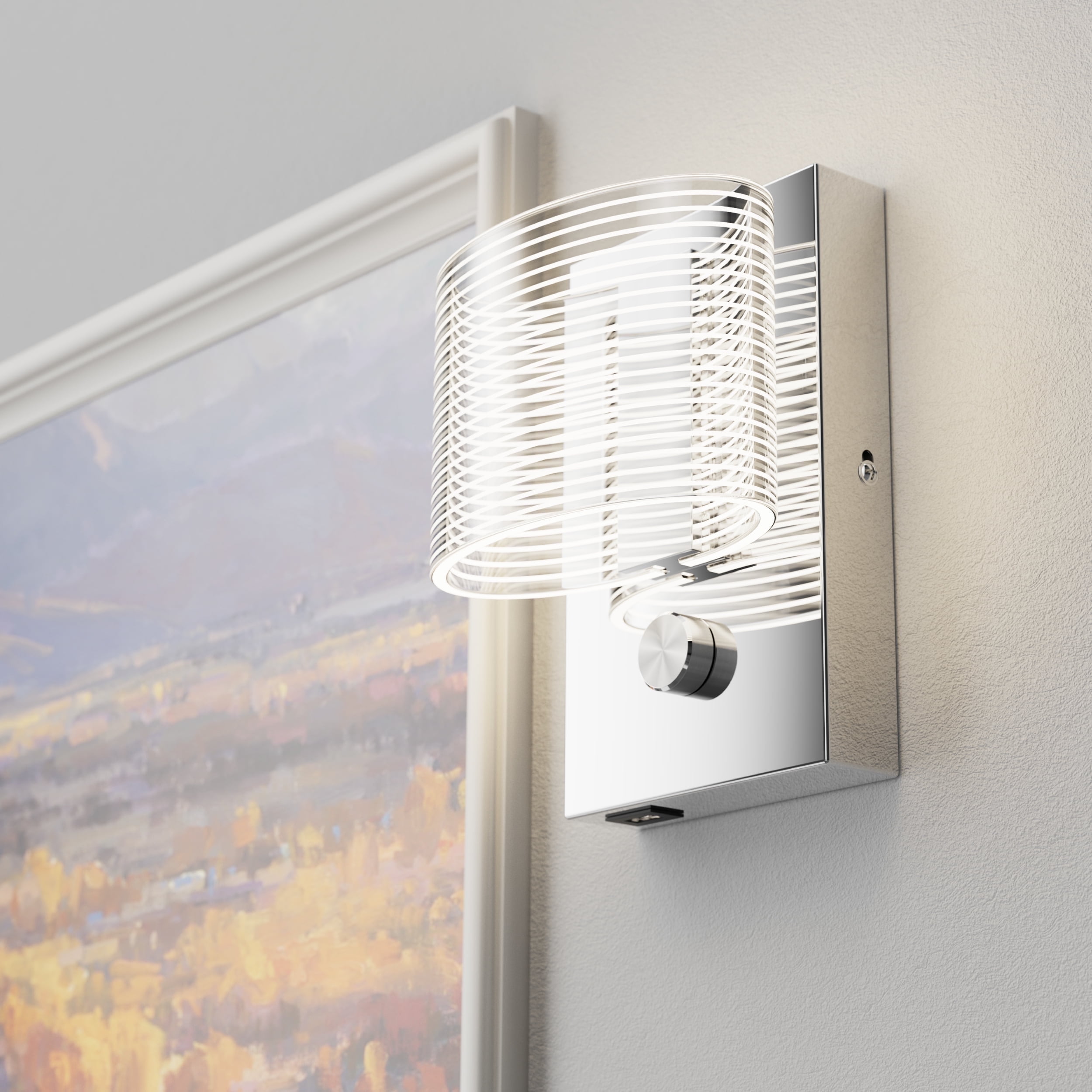 LIGHTINN LED Wall Sconce with Dimmer Switch and USB Charging Port ...