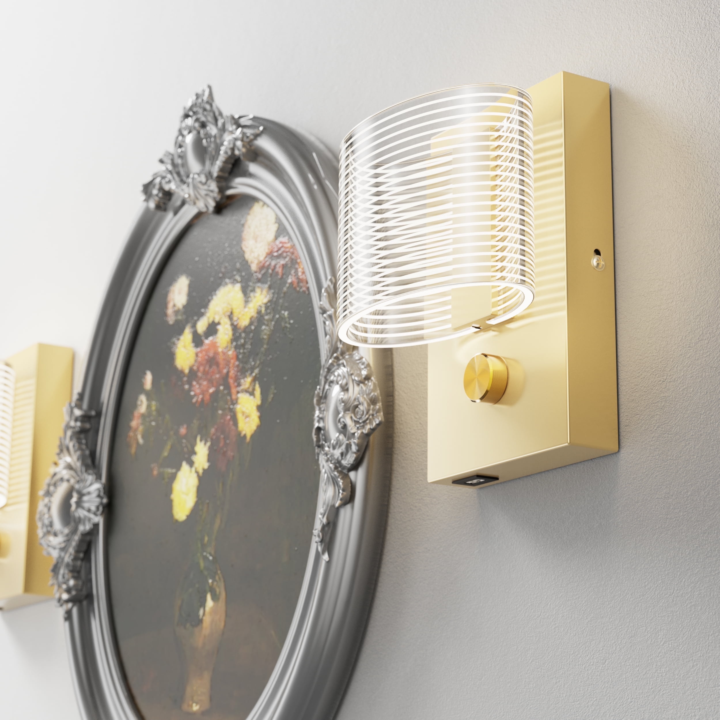 LIGHTINN LED Light Wall Sconce with Dimmer, Modern Oval Design, Indoor ...