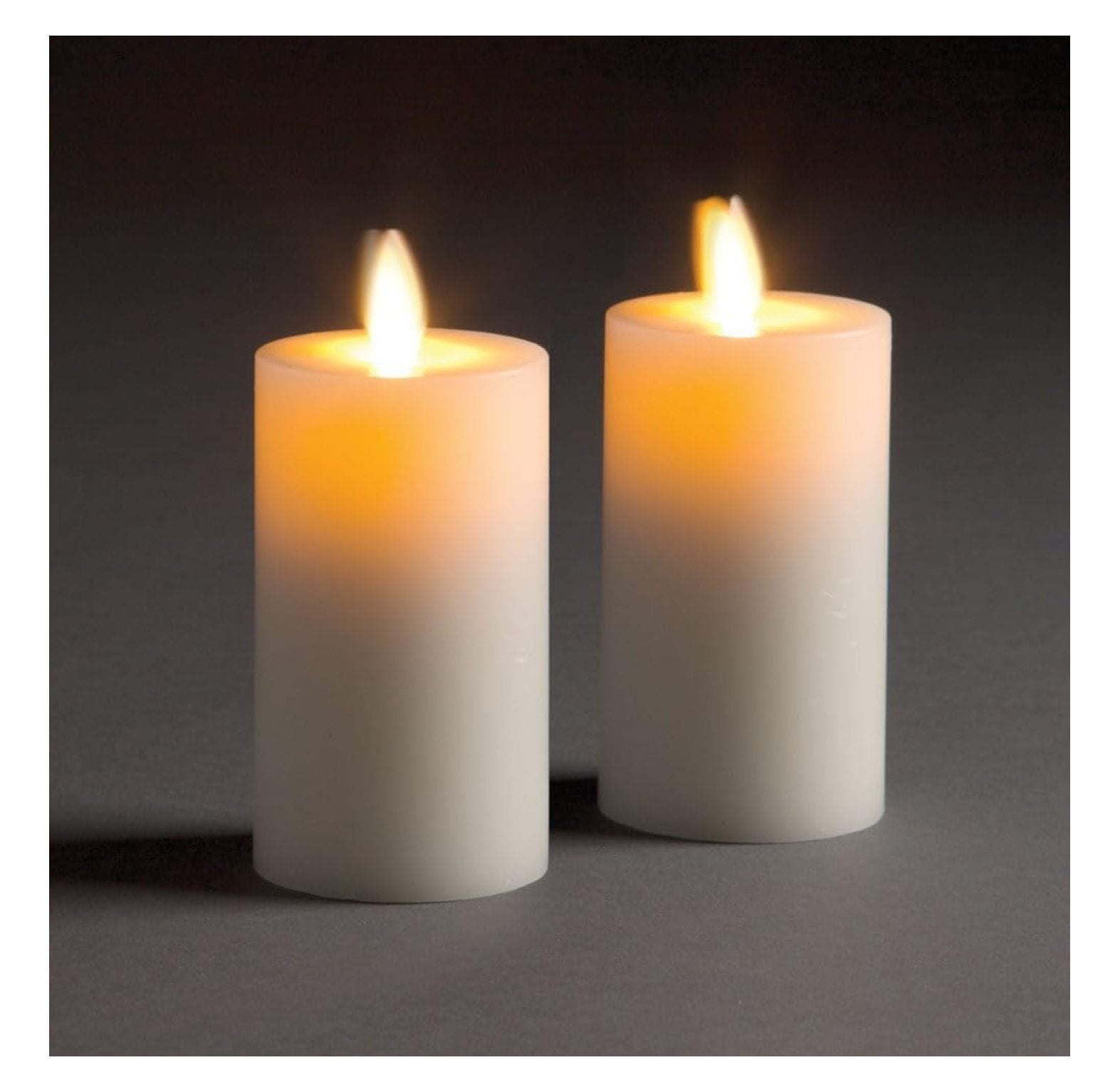 LIGHTLi Moving Flame Advanced Battery-Operated LED Indoor Wax Votive Candles, Ivory, 2" x 4 ...