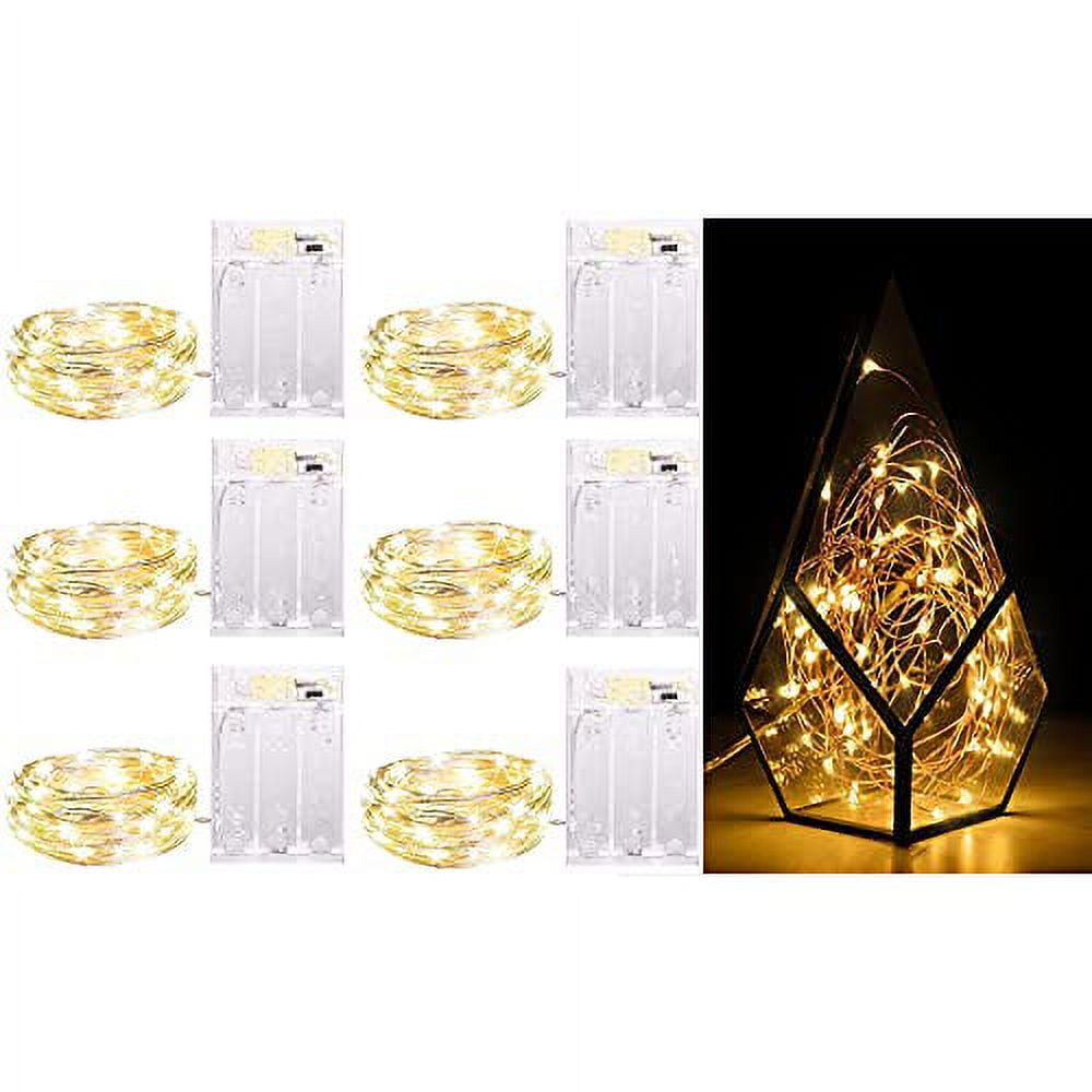 LIGHTOP Fairy Lights Indoor 6 Pack 6.6FT 20 LED Copper Wire Battery ...