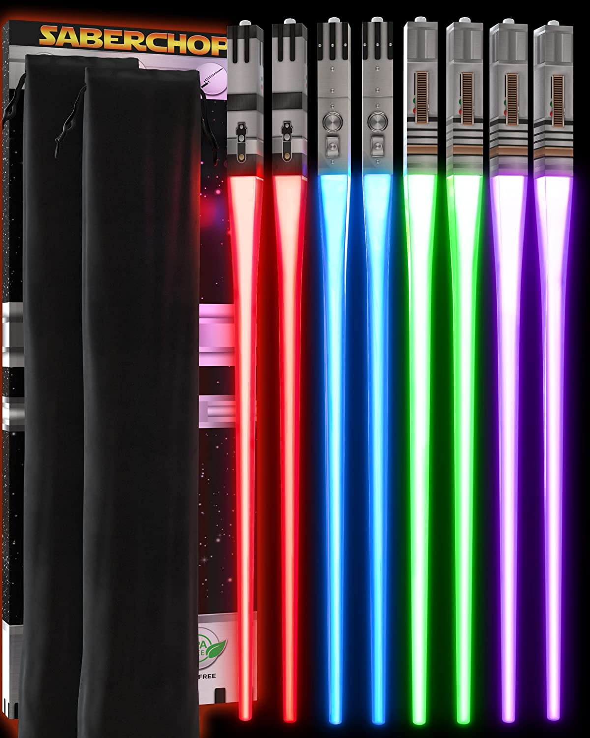 LIGHTSABER CHOPSTICKS LIGHT UP STAR WARS CHOPSTICK LED Glowing Light ...