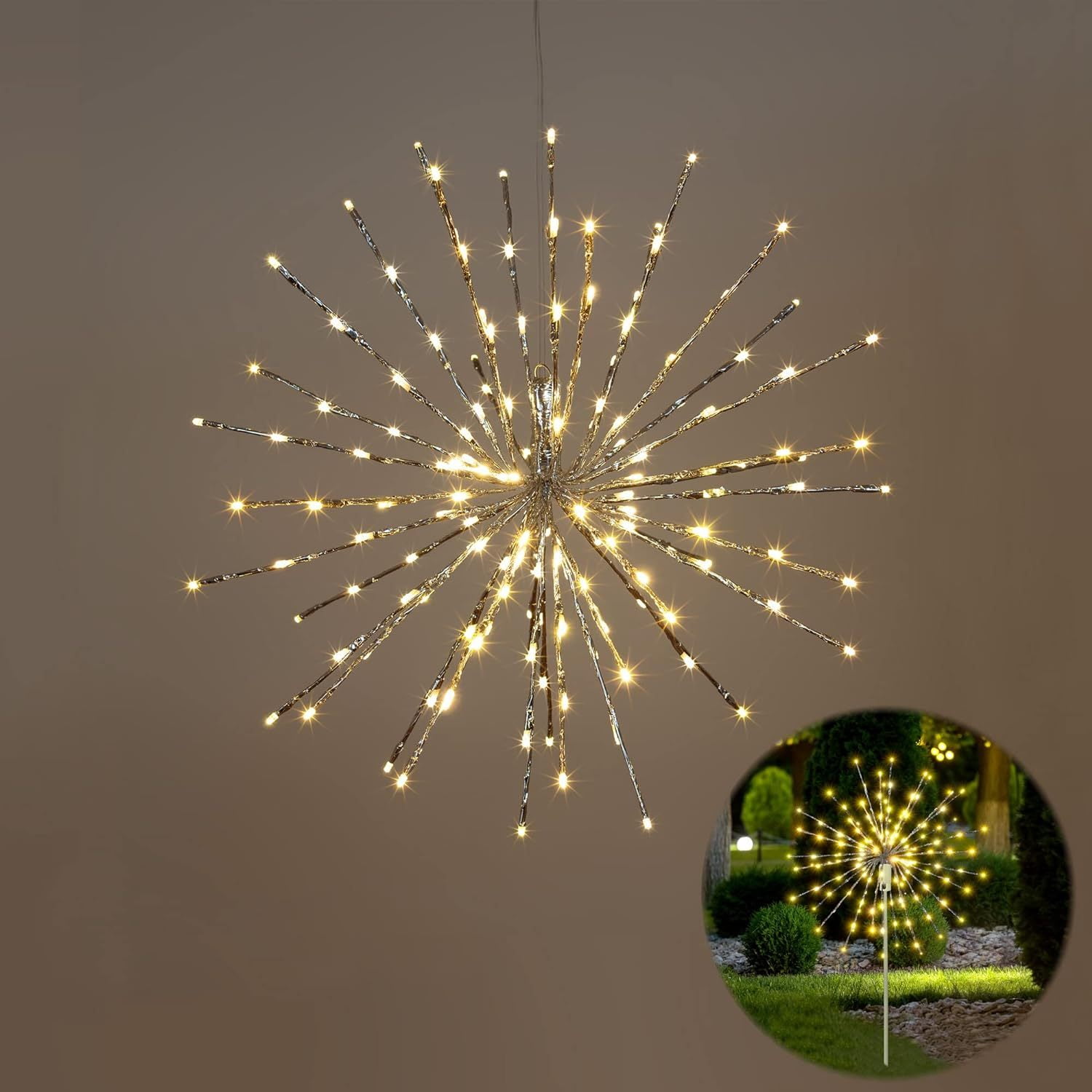LIGHTSHARE 24" Starburst Light Lighted Ball 160 LED Firework Lights ...