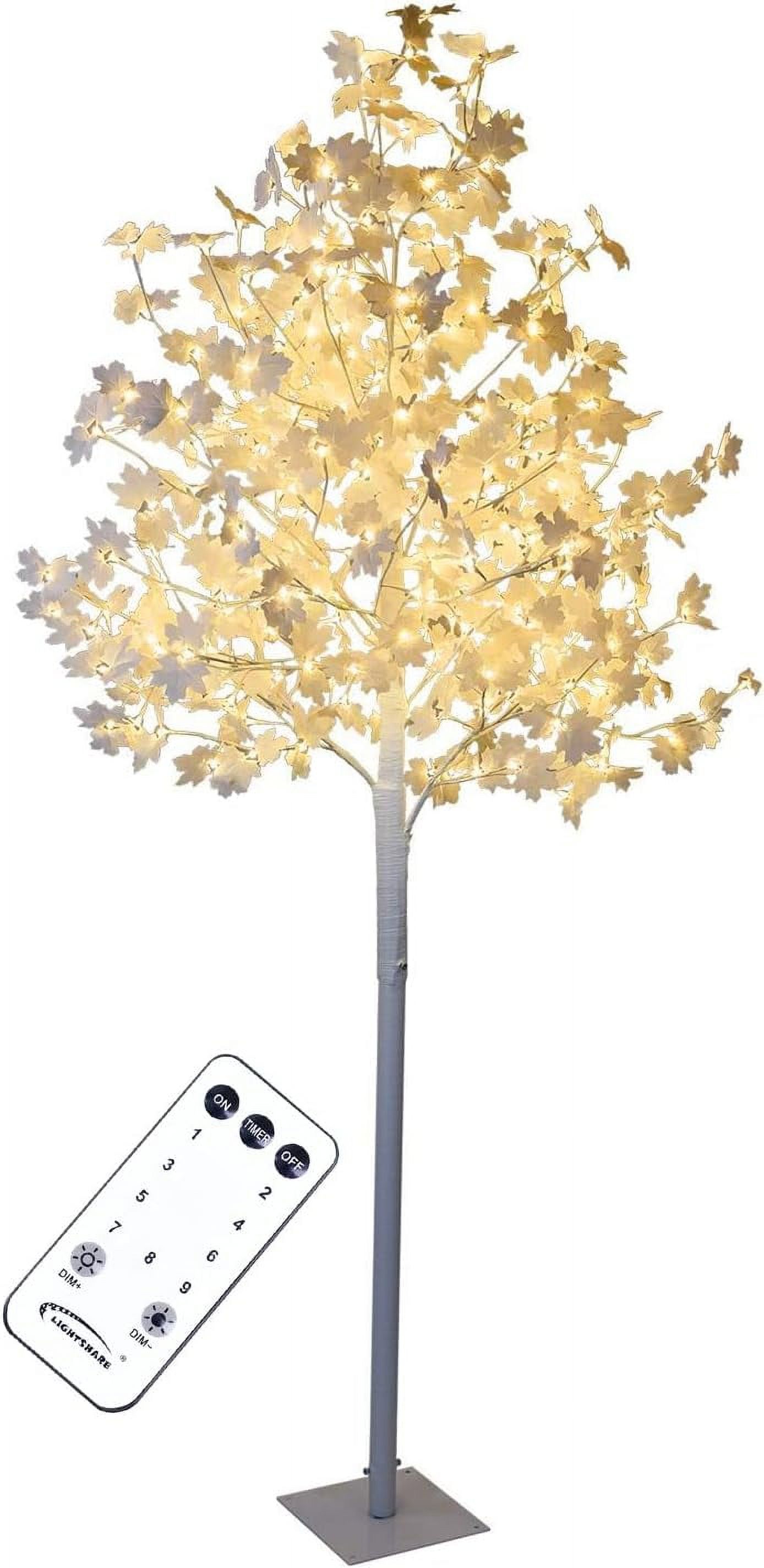 LIGHTSHARE 6FT 120LED Artificial Lighted Maple Tree Warm White Fall ...
