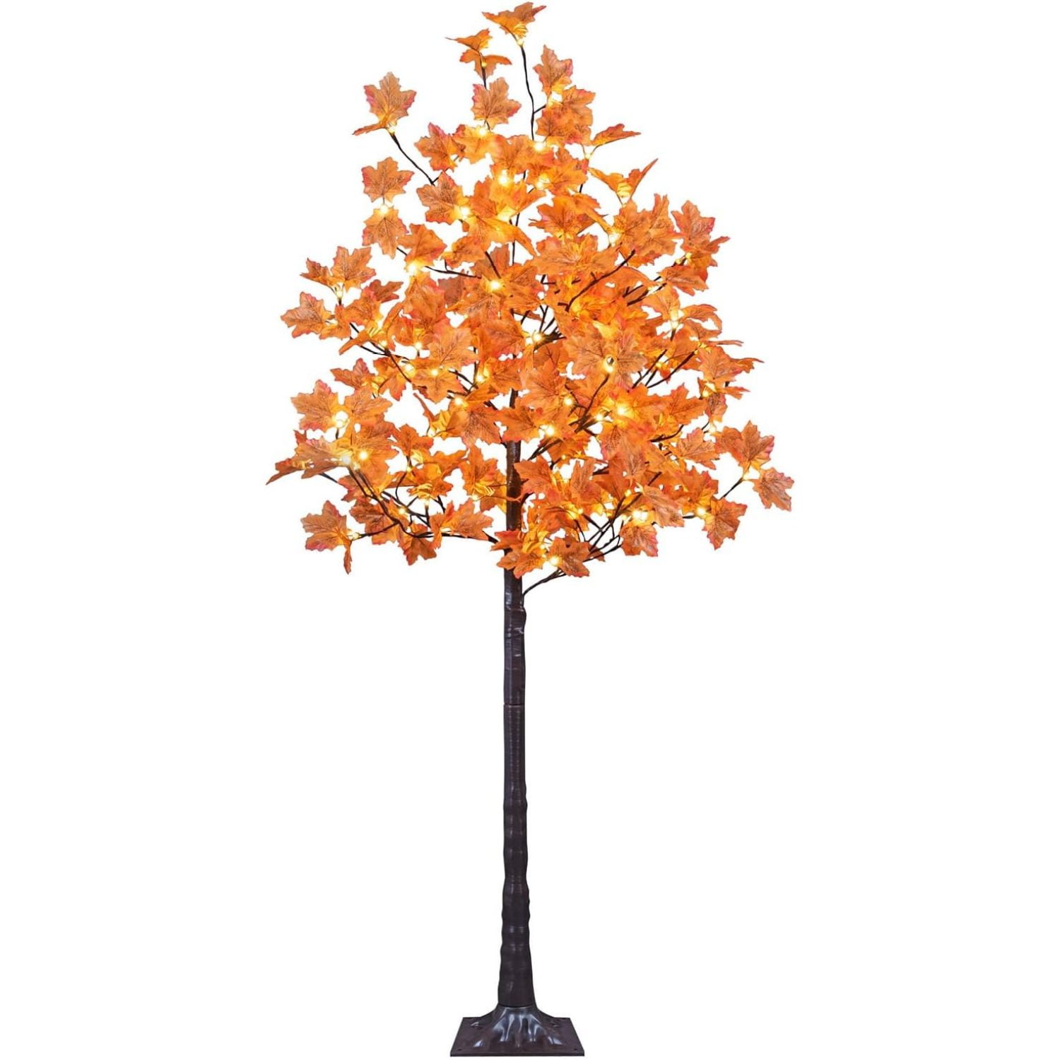 LIGHTSHARE 6FT 120LED Artificial Lighted Maple Tree Warm White Fall ...