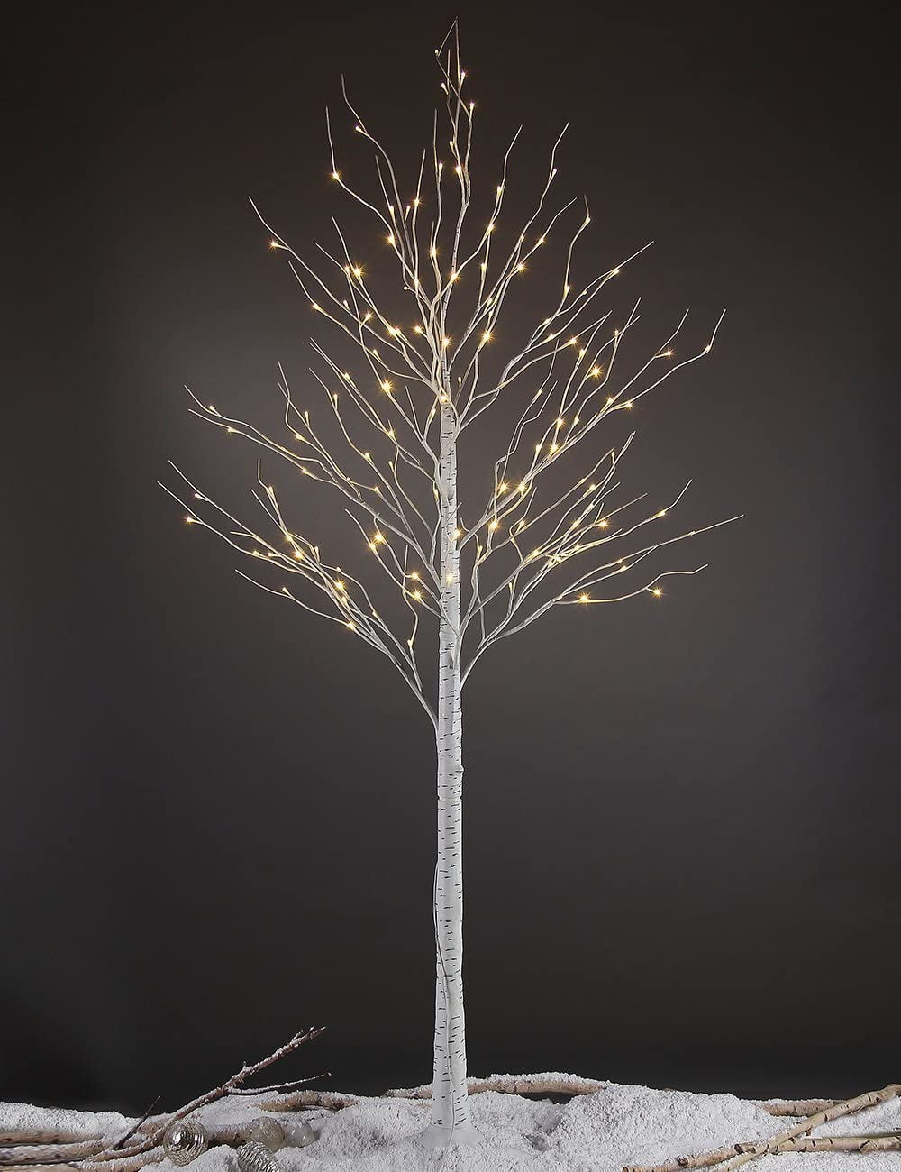 LIGHTSHARE 8FT 132 LED Birch Tree,Home,Festival,Party,Christmas,Indoor ...