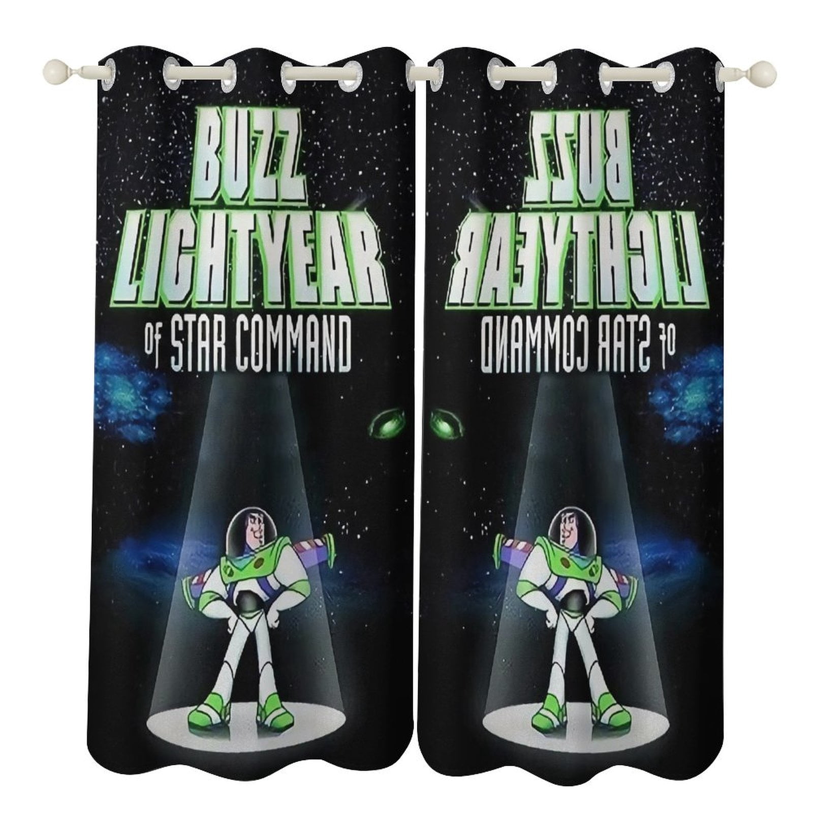 LIGHTYEAR BUZZ STER COMME LIGHTYEAR OF STAR COMMAND Kids Curtains 52 X ...