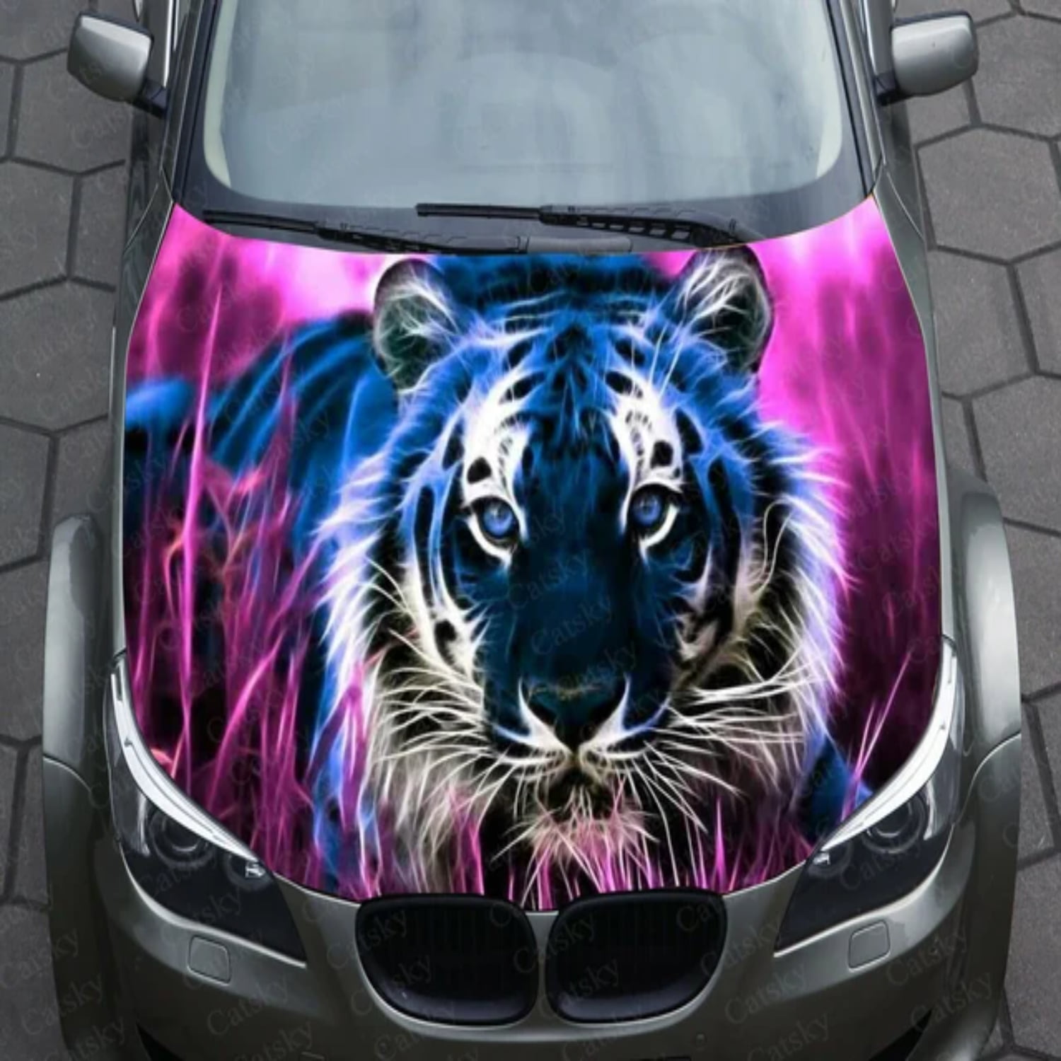 LIGIUJN tiger car stickers graphics vinyl decals hood patterns ...