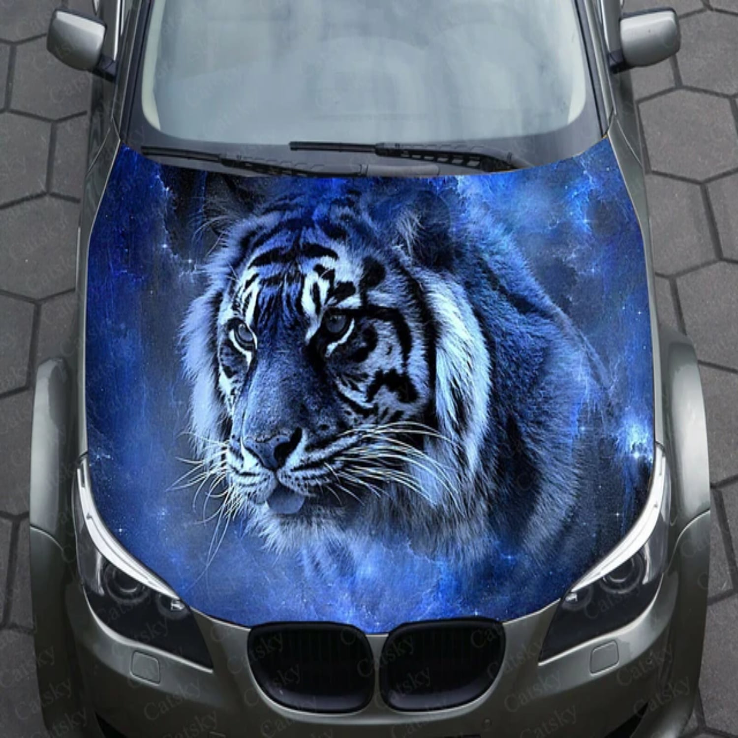 LIGIUJN tiger car stickers graphics vinyl decals hood patterns ...