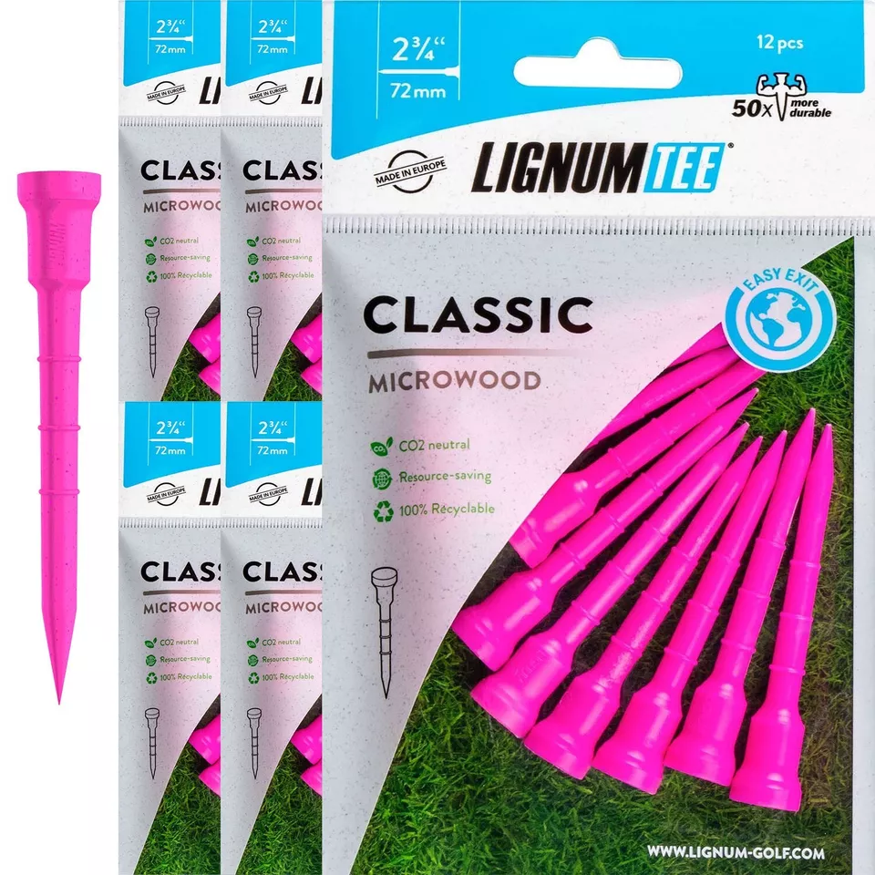LIGNUM Tee Premium Golf Tees, Lasts 50+ Rounds, Anti-Spin Head, Ring ...