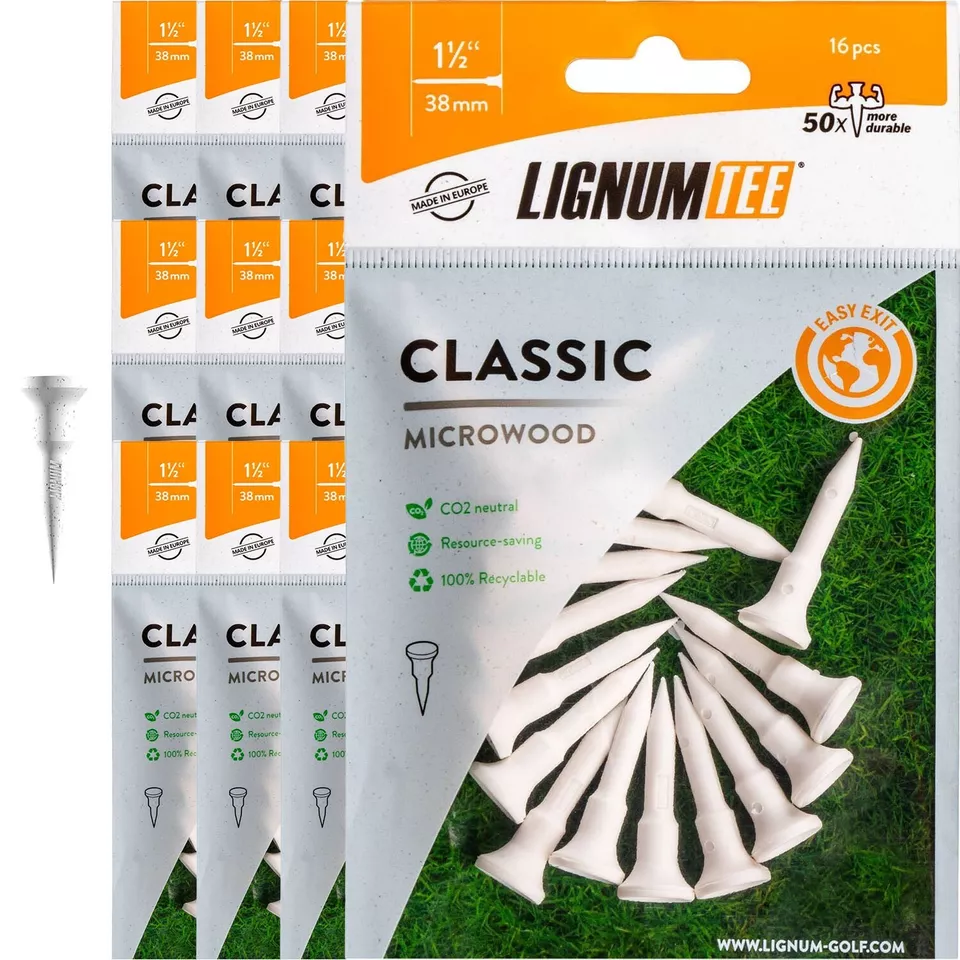 LIGNUM Tee Premium Golf Tees, Lasts 50+ Rounds, Anti-Spin Head, Ring ...