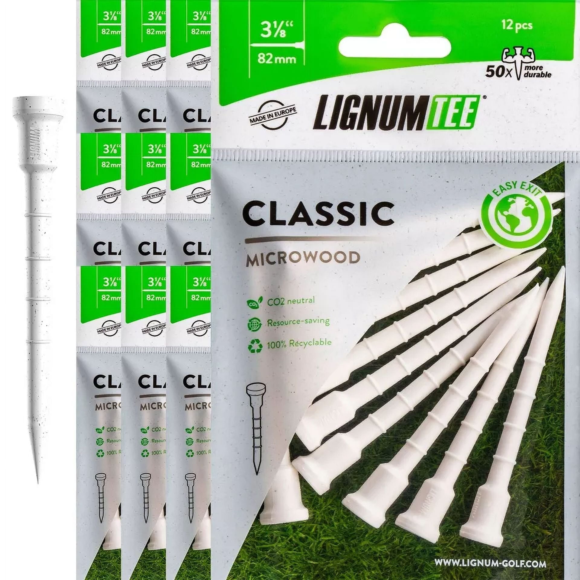 LIGNUM Tee Premium Golf Tees, Lasts 50+ Rounds, Anti-Spin Head, Ring ...