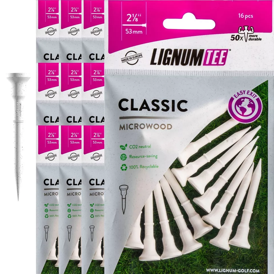 LIGNUM Tee Premium Golf Tees, Lasts 50+ Rounds, Anti-Spin Head, Ring ...