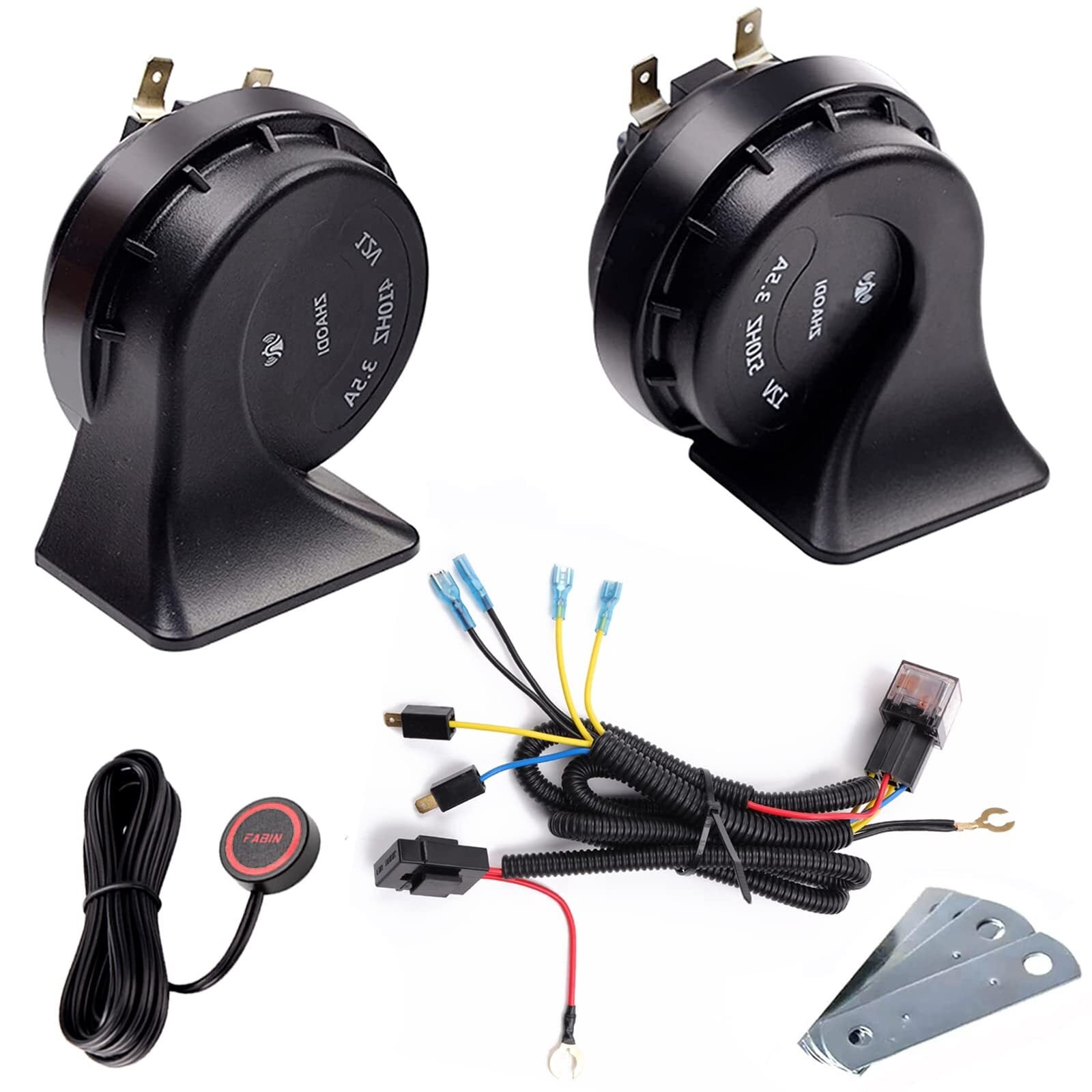 LIGUOB Car Horn 12V Truck Horns with Button Kit, Waterproof, 125dB High ...