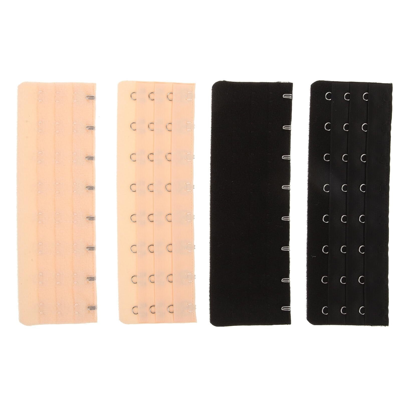 LIGUbn 4-Piece Bra Extension Set 8-Hook 3-Row Bra Back Clasp Soft ...