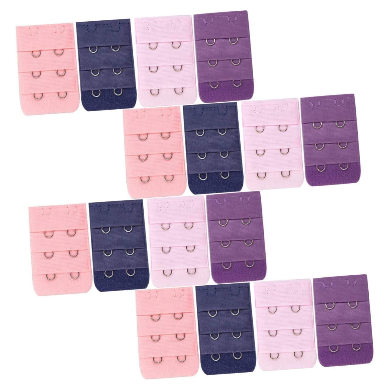 LIGUbn Three-Row Double-Hook Bra Extender Adjustable Elastic Bra Strap ...