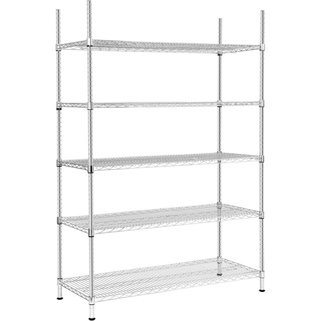 LIHONG 5 Tier Chrome Storage Racks and Shelving - 48" L x 20" W x 72" H ...