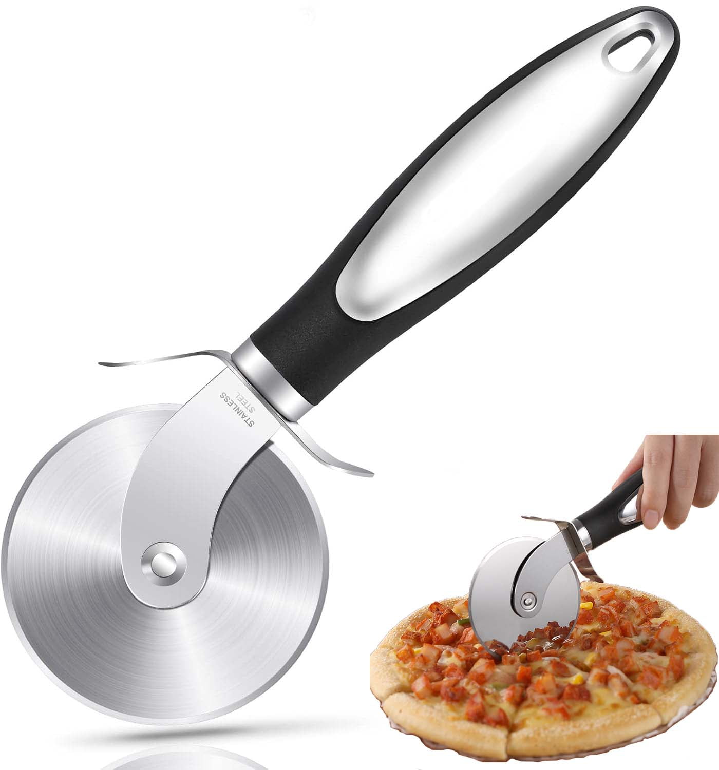 LIIGEMI Professional Pizza Cutter Wheel – Heavy-Duty Stainless Steel ...