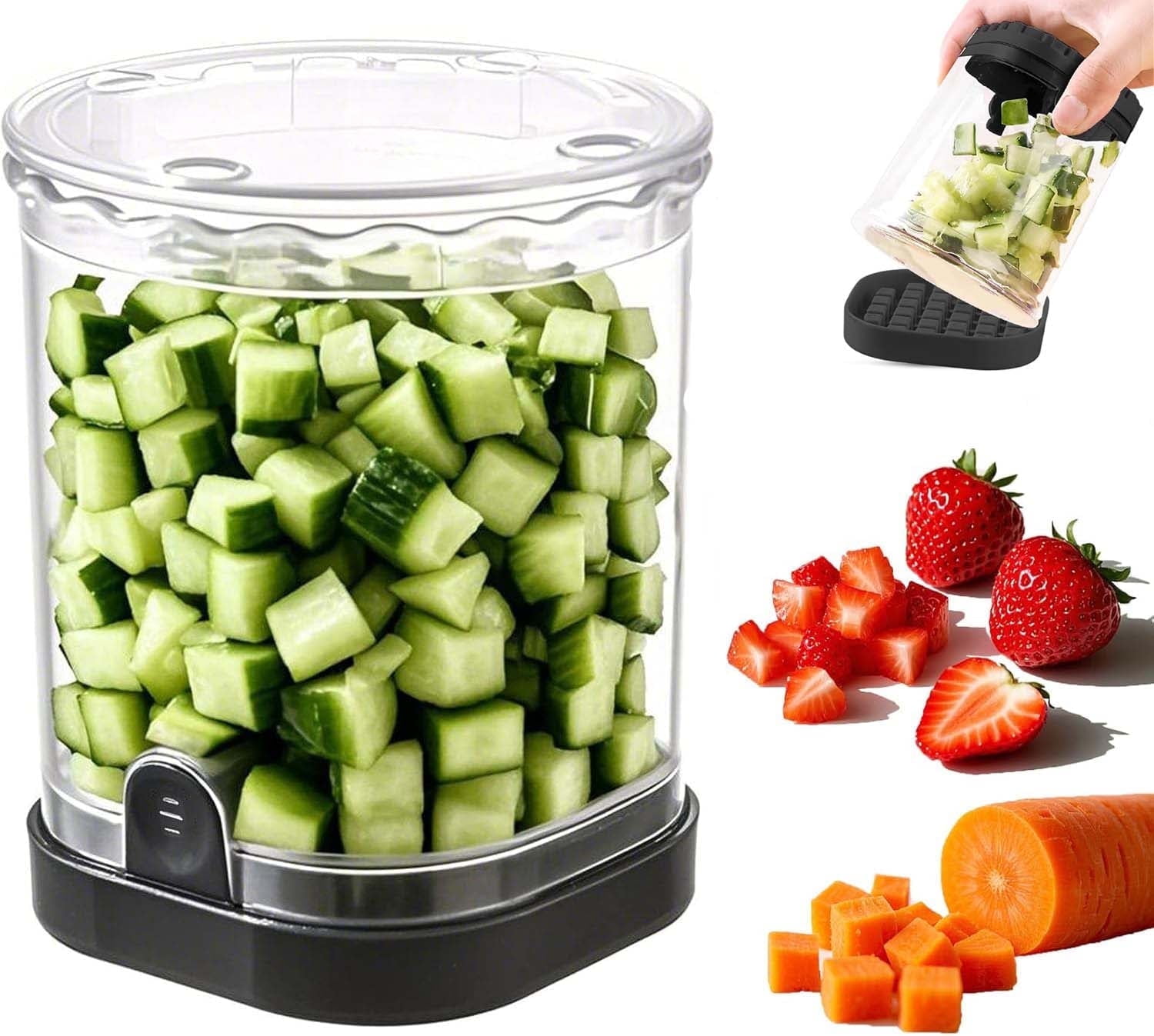 LIIGEMI Veggie Chopper and Vegetable Cutter - Food Dicer with Container ...