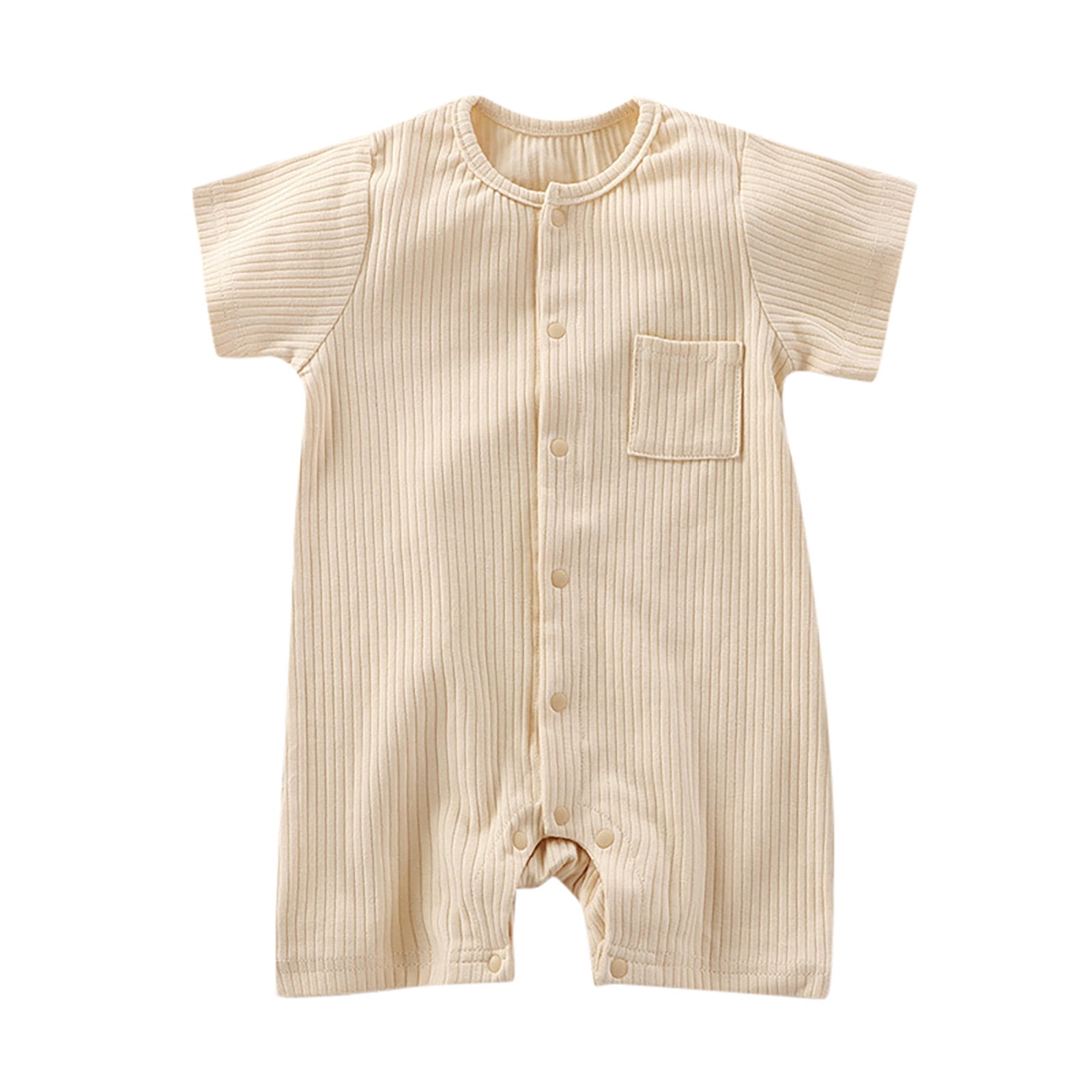 LIIPEE Boys Girls Onesie Summer Comfort Ribbed Short Sleeve Solid Color ...