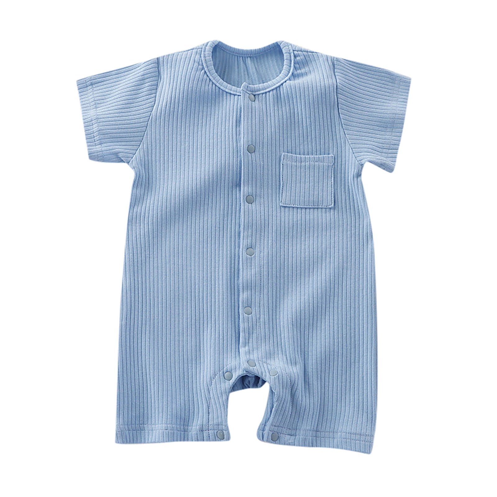 LIIPEE Boys Girls Onesie Summer Comfort Ribbed Short Sleeve Solid Color ...