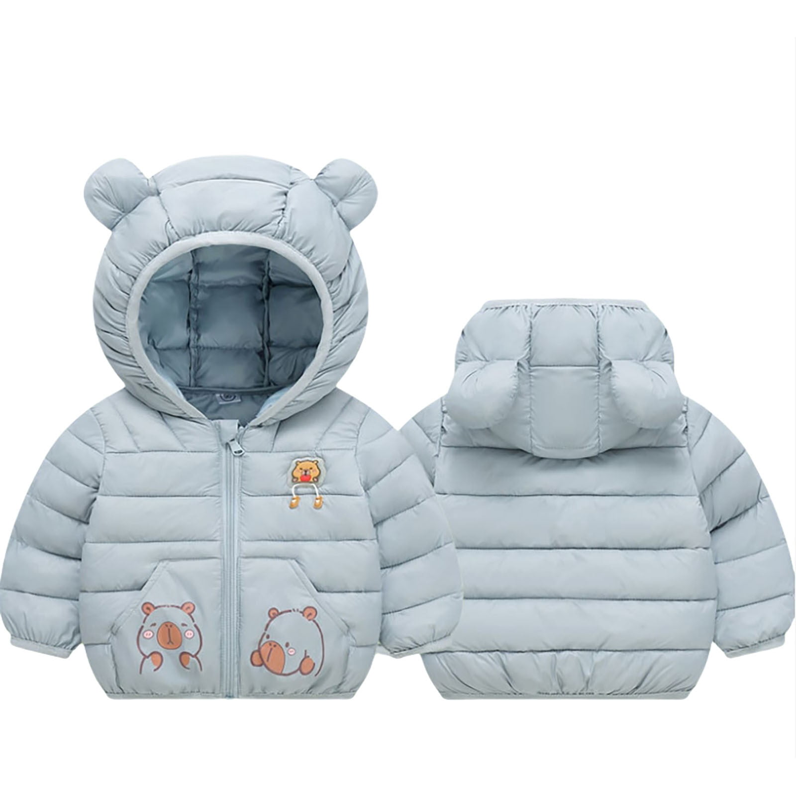 LIIPEE Boys Down Padded Jacket Lightweight Warm Cartoon Animal Printed ...