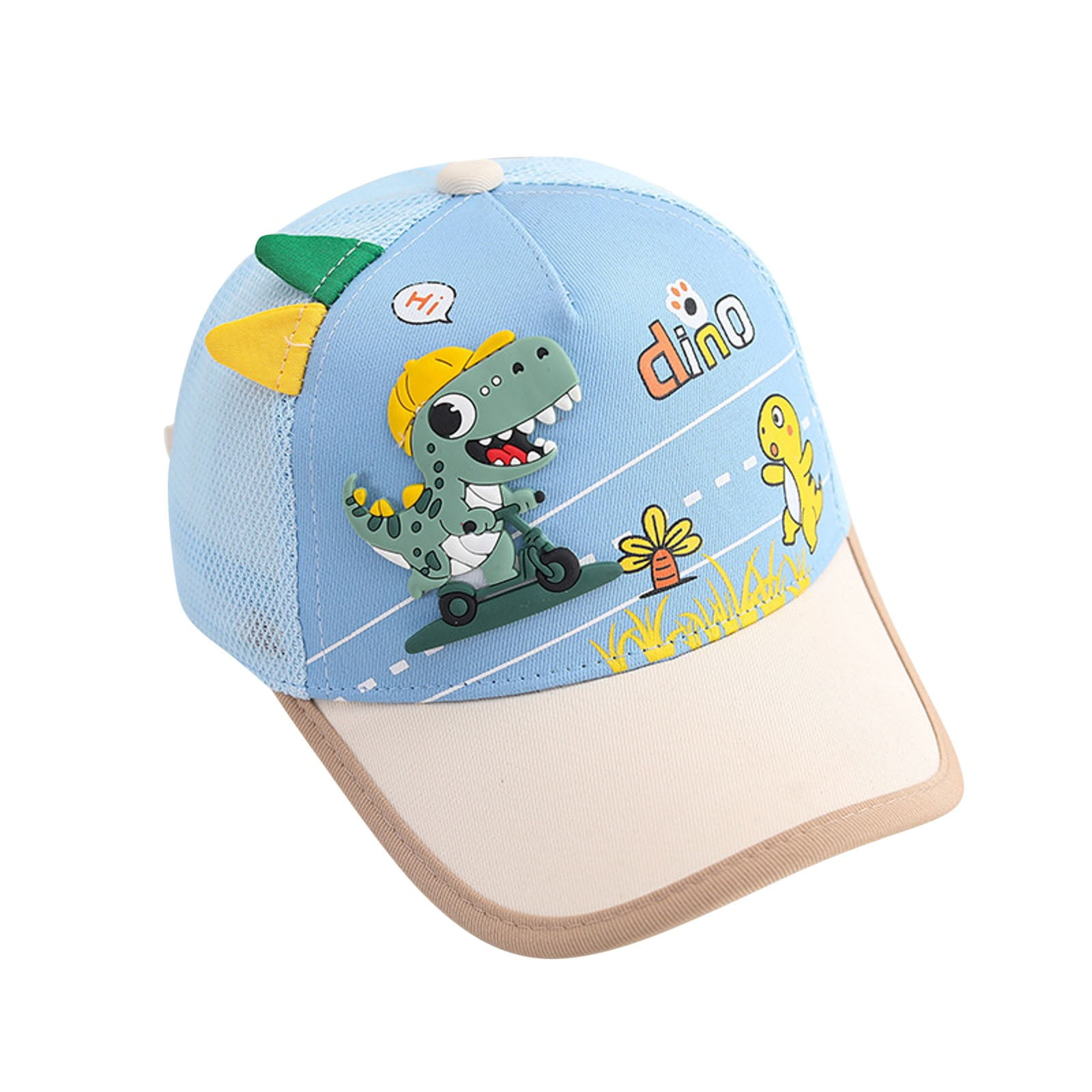 LIIPEE Girls Boys Baseball Cap Summer Cartoon Dinosaur Letter Printed Adjustable Fitted Caps ...