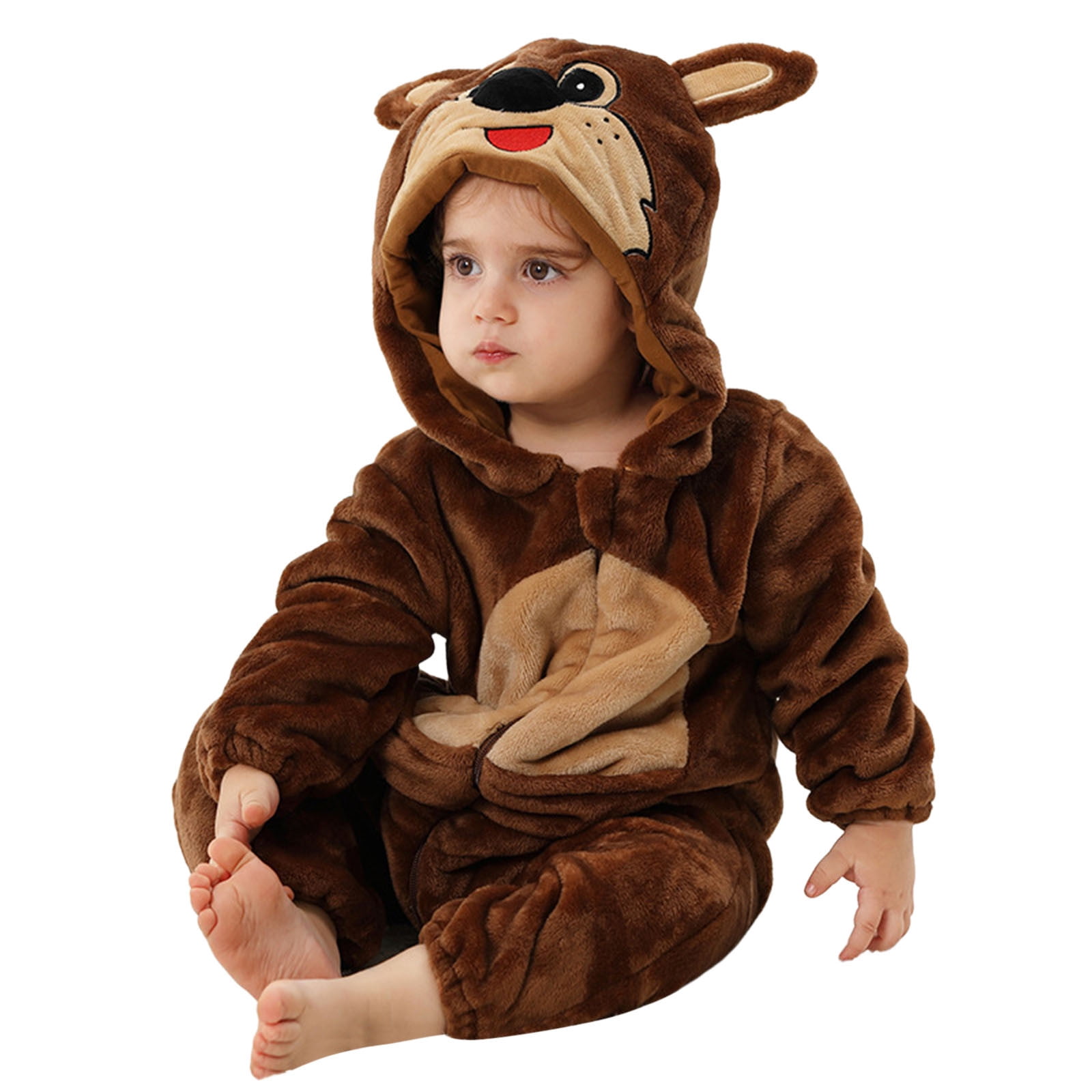 LIIPEE Girls Boys Onesie Halloween Cartoon Animal Long Sleeve Hooded ...
