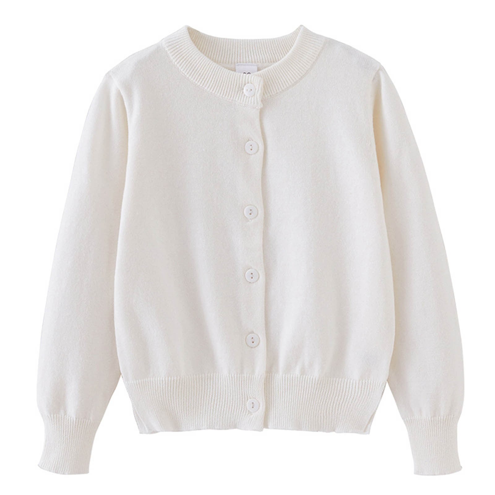 LIIPEE Girls Boys Sweater Solid Color Long Sleeve Round Neck Button ...