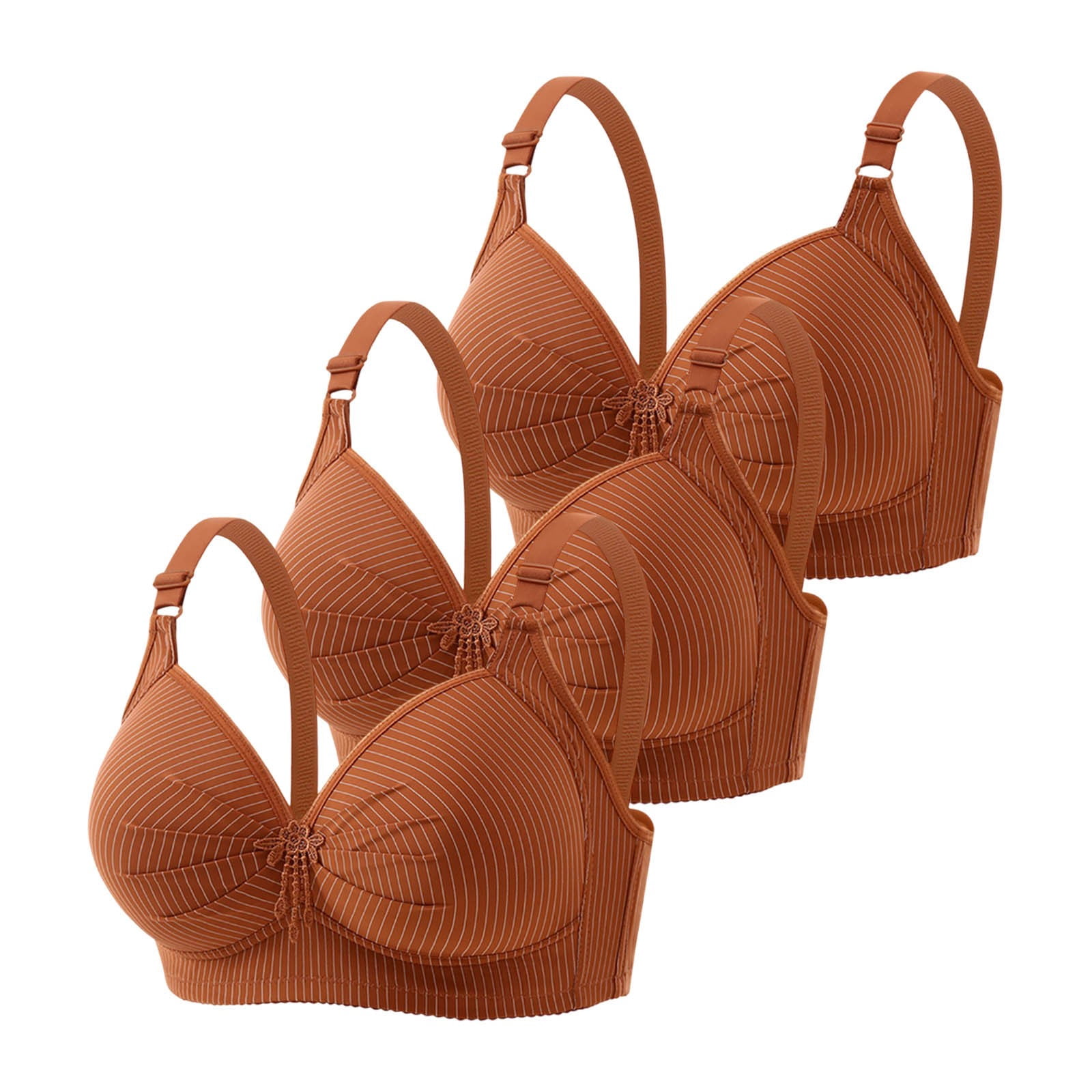 LIIPEE Women Bras 3 Pack Solid Color Plus Size Full Coverage Underwire ...