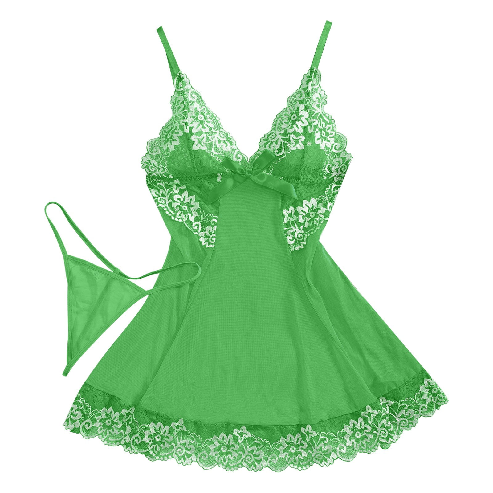 LIIPEE Women Sleepwear Fall Sexy Lace Bodysuit With Shapewear And ...