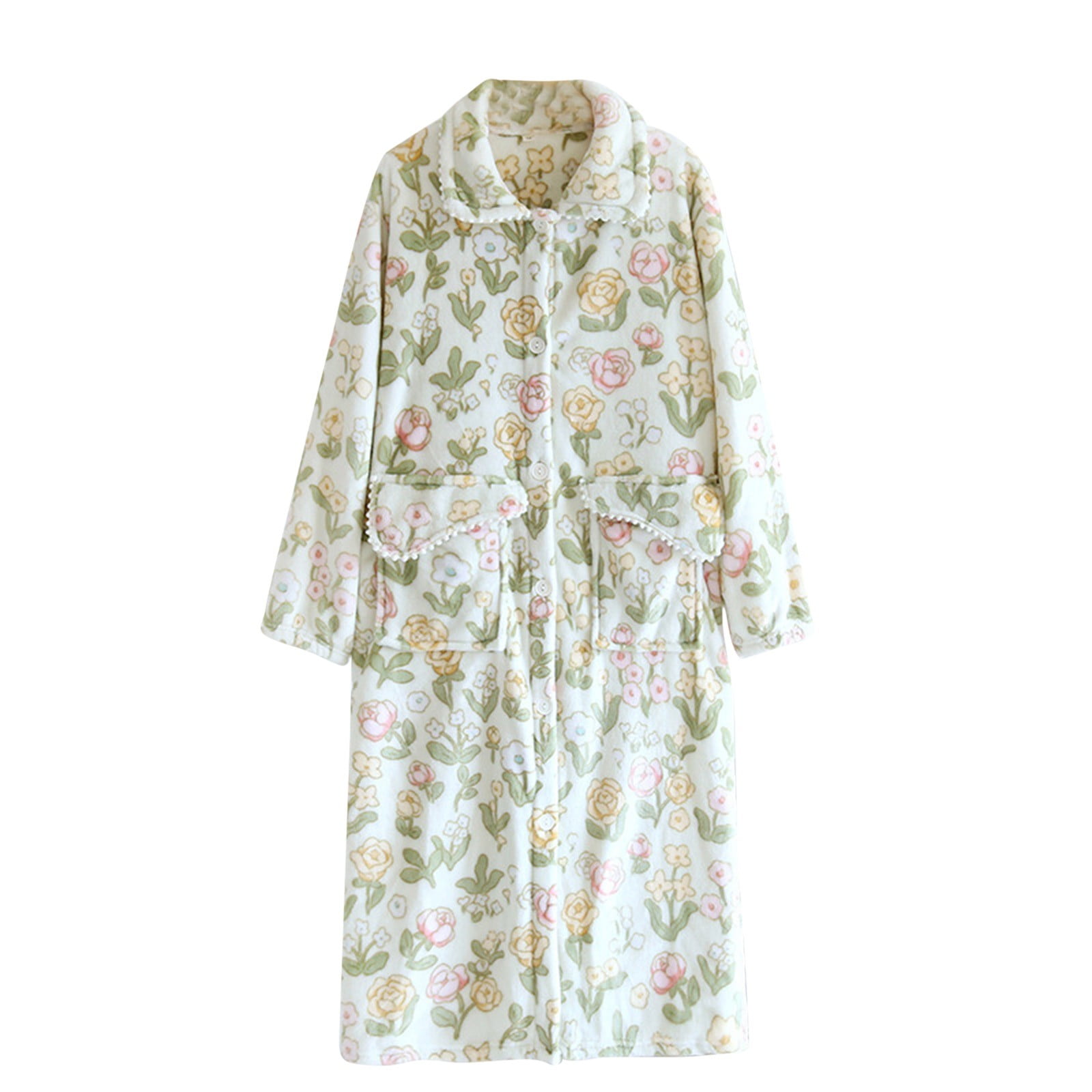 LIIPEE Women Sleepwear Fall Winter New Coral Velvet Robe Female Long ...