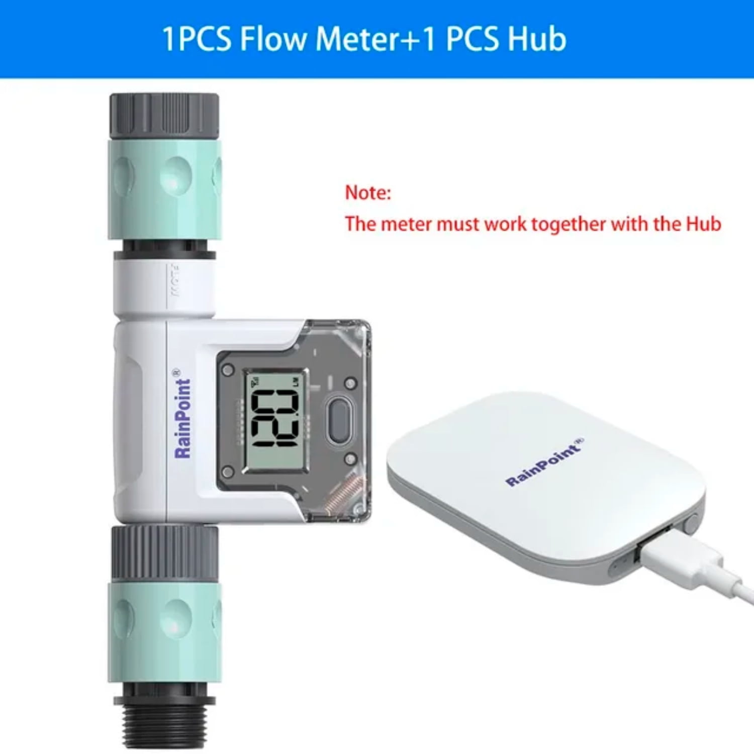 LIISANSA RAINPOINT WiFi Water Flow Meter Smart Water Meter For Garden ...