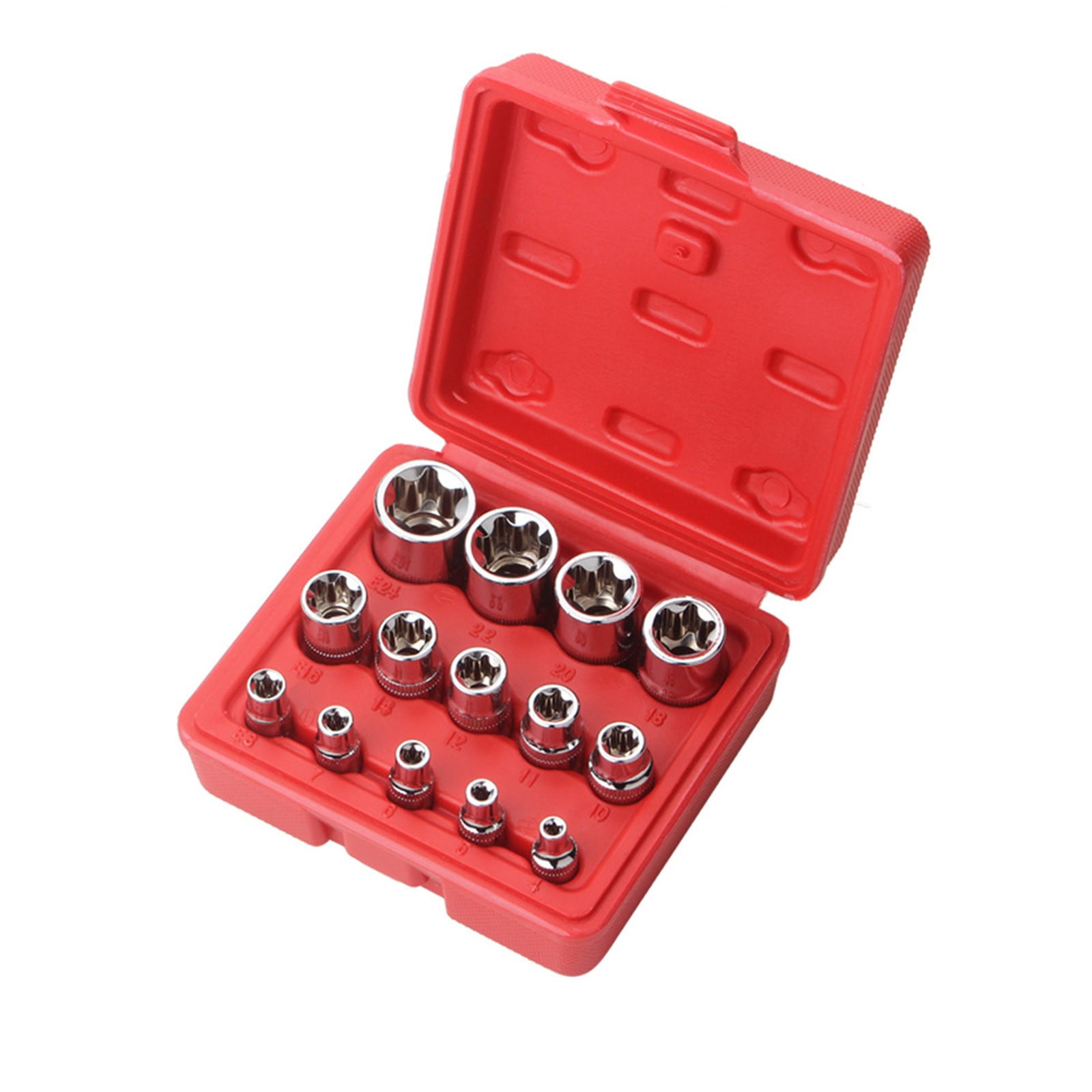 LIJCC 14-Piece Set of E-Type 6-Flower Socket Heads 14 Pieces Female E ...