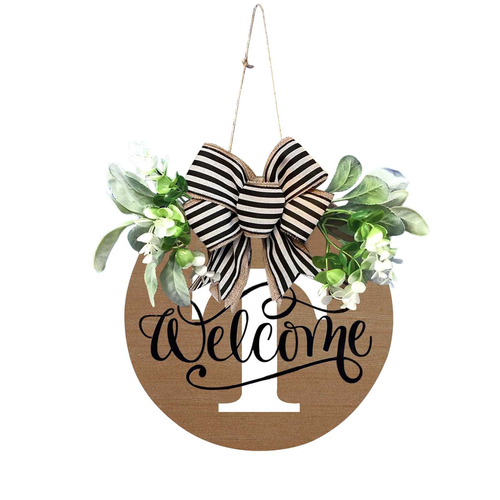 LIJCC 26 Letter House Number, Last Name Year Round Front Door Wreath 26 ...