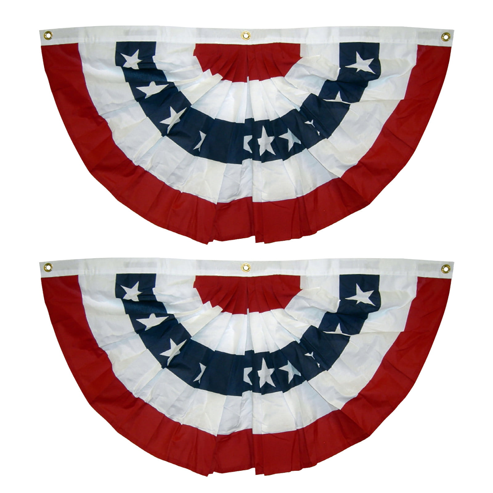 LIJCC 2Pc Half Moon Flag,Usa Pleated Stripes Bunting Print Title with ...