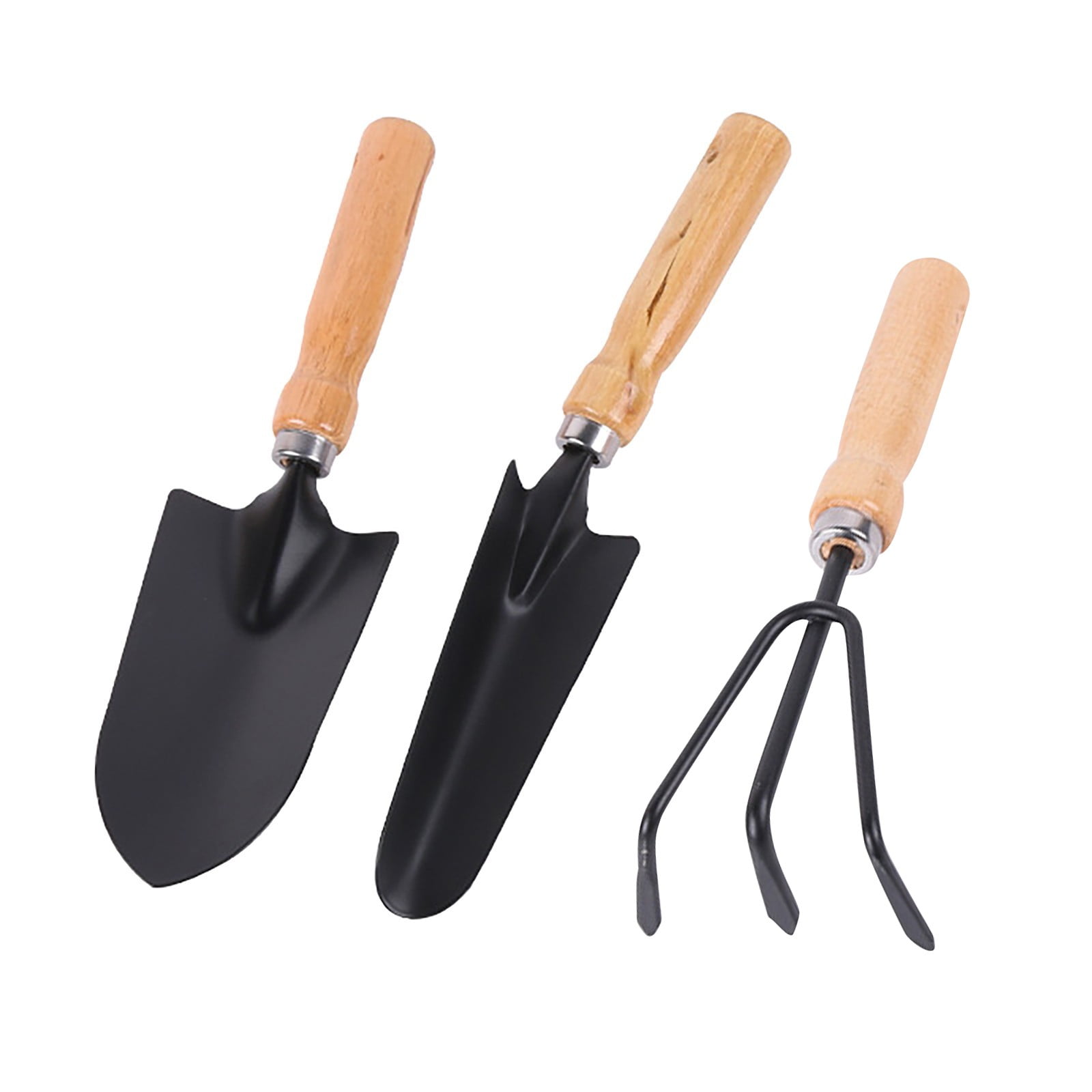 LIJCC 3Pc Wooden Handle Garden,Small Gardening Tools Set with Hand ...