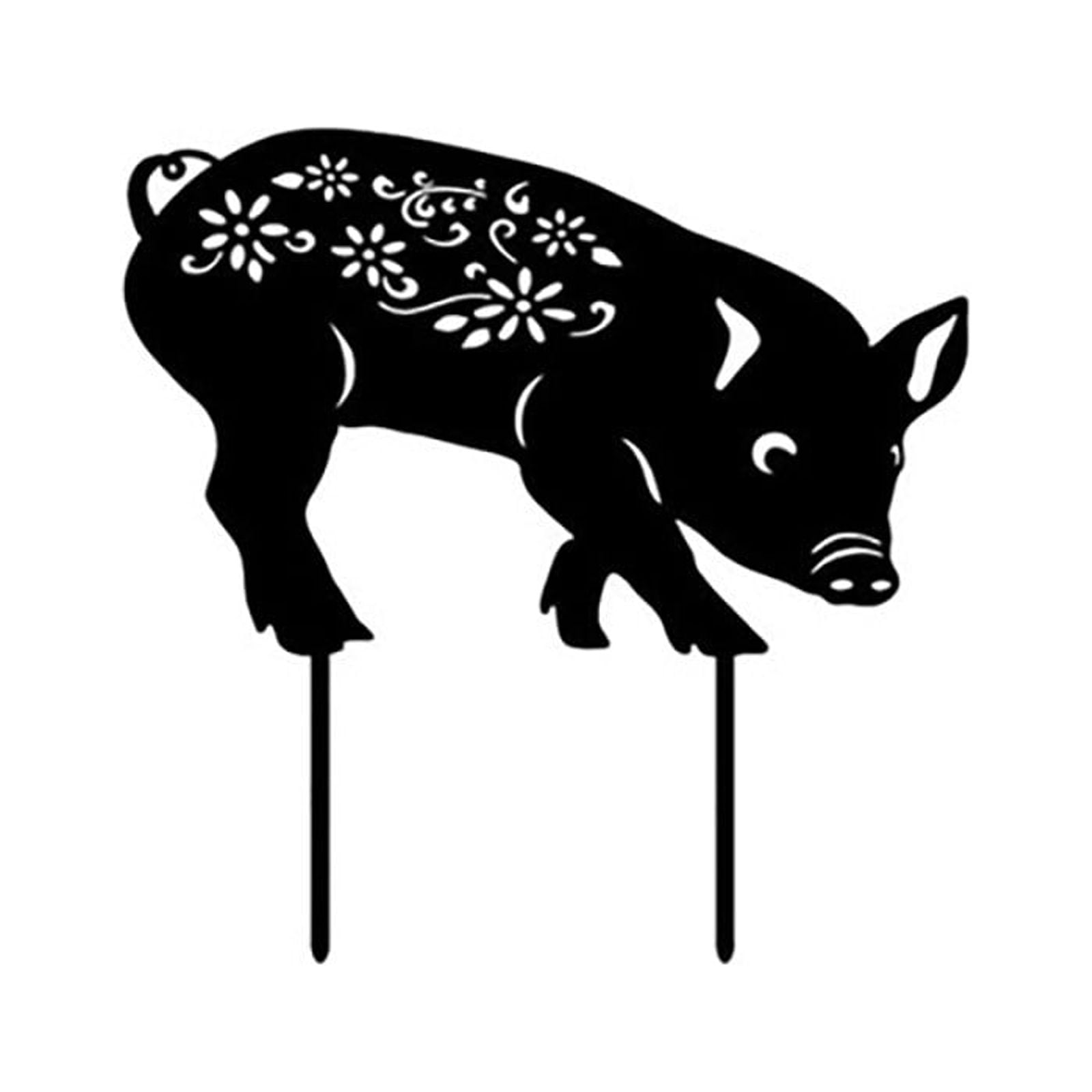 LIJCC Acrylic Garden Insert,Acrylic Hollow Animal Yard Inserts Pig ...