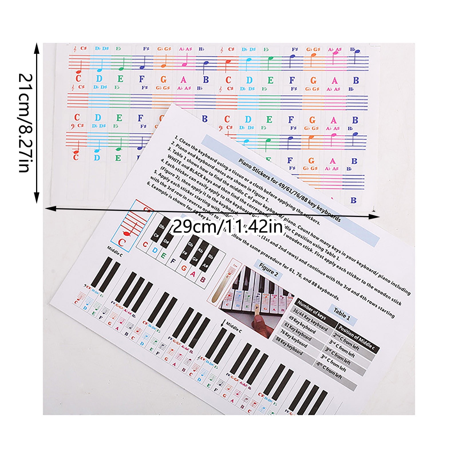 LIJCC Alphabet Piano Keyboard Sticker,25/49/61/76/88 Sticker Key ...