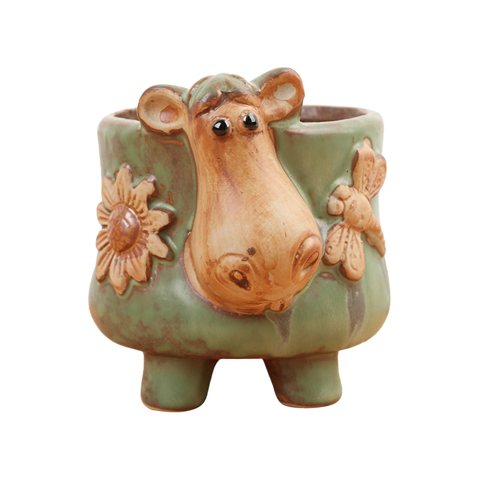 LIJCC Animal Ceramic Potted Plant Small Succulent Pots with Ceramic ...