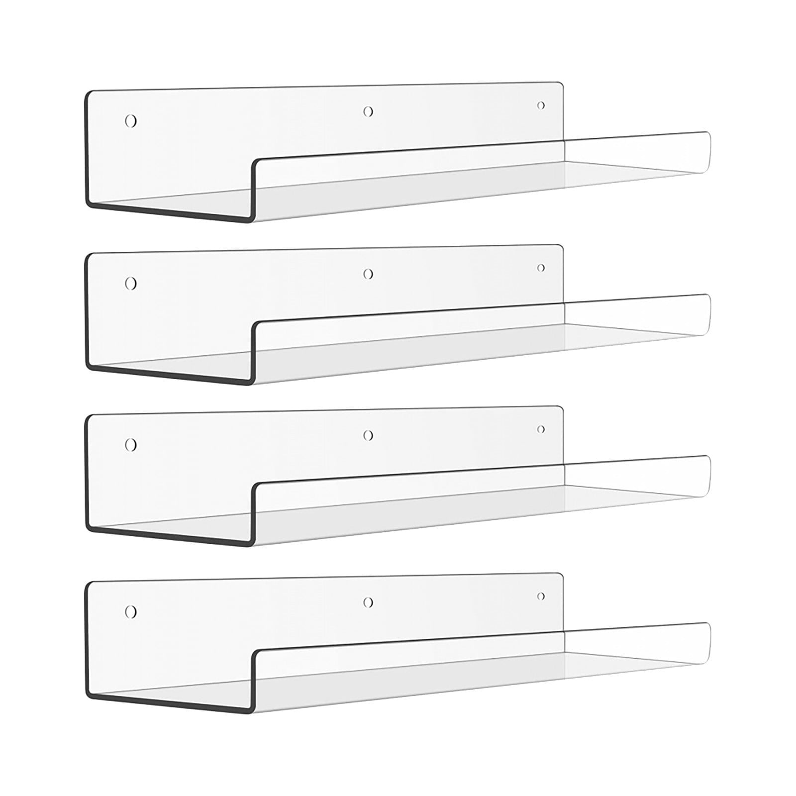 LIJCC Bathroom Storage Rack Bookshelf, Acrylic Storage Rack Wall ...