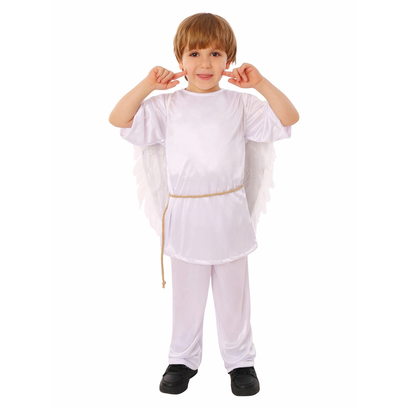 LIJCC Boys Angel Outfit Angel Wings Costumes White Top Pants and Wings ...