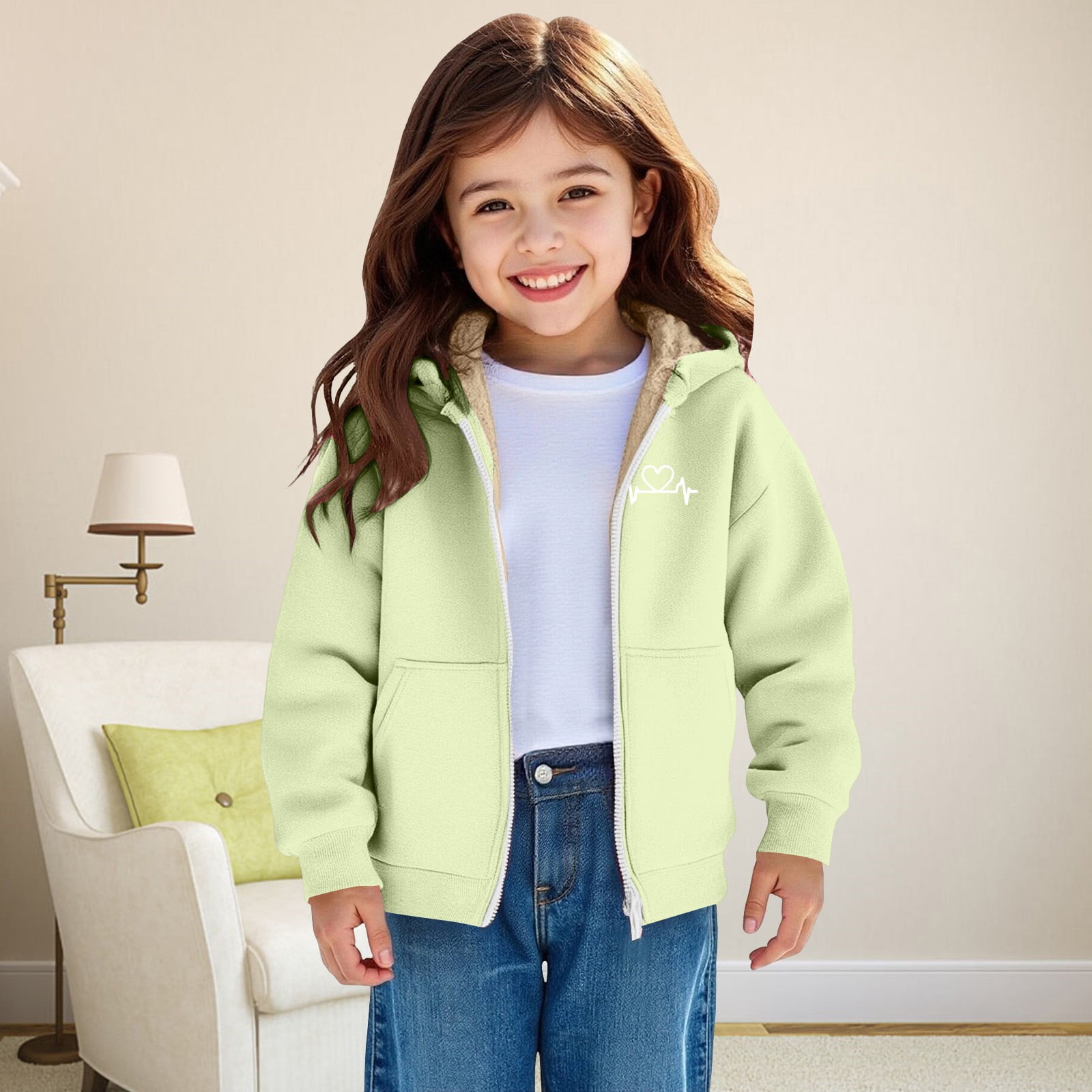 LIJCC Boys Girls Cute Heart Hoodies Fleece Jacket Hoodie Fleece Sherpa ...