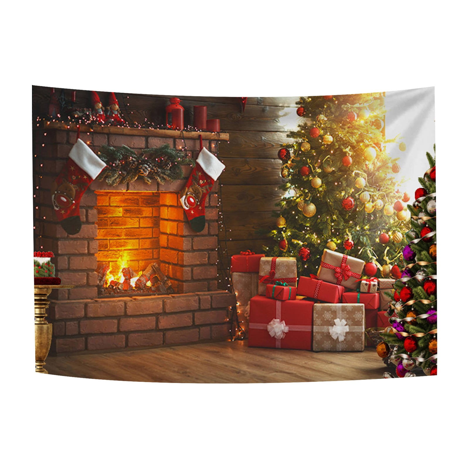 LIJCC Christmas Background Tapestry, Christmas Background Fabric Studio ...