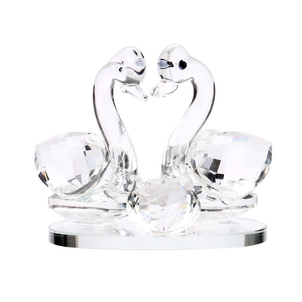 LIJCC Crystal Swan,Home Swan Gift Figurine Crystal Crafts Wedding Decor ...