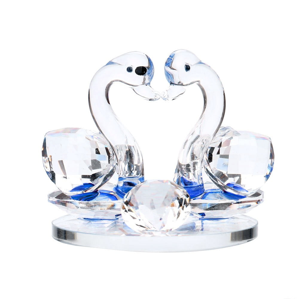 LIJCC Crystal Swan,Home Swan Gift Figurine Crystal Crafts Wedding Decor ...