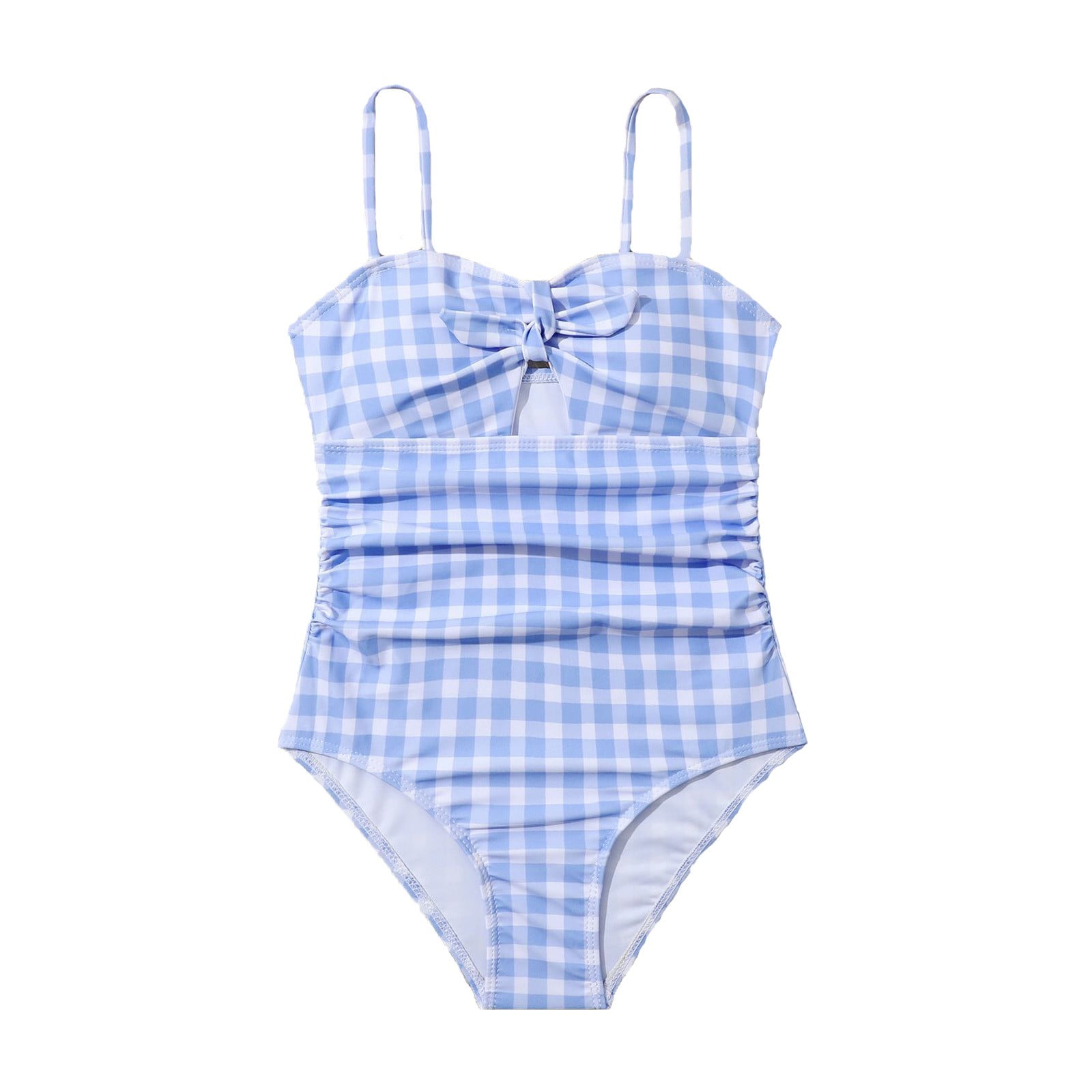 LIJCC Cute Beach Bathing Suit for Kids Girls Summer Blue Plaid One ...
