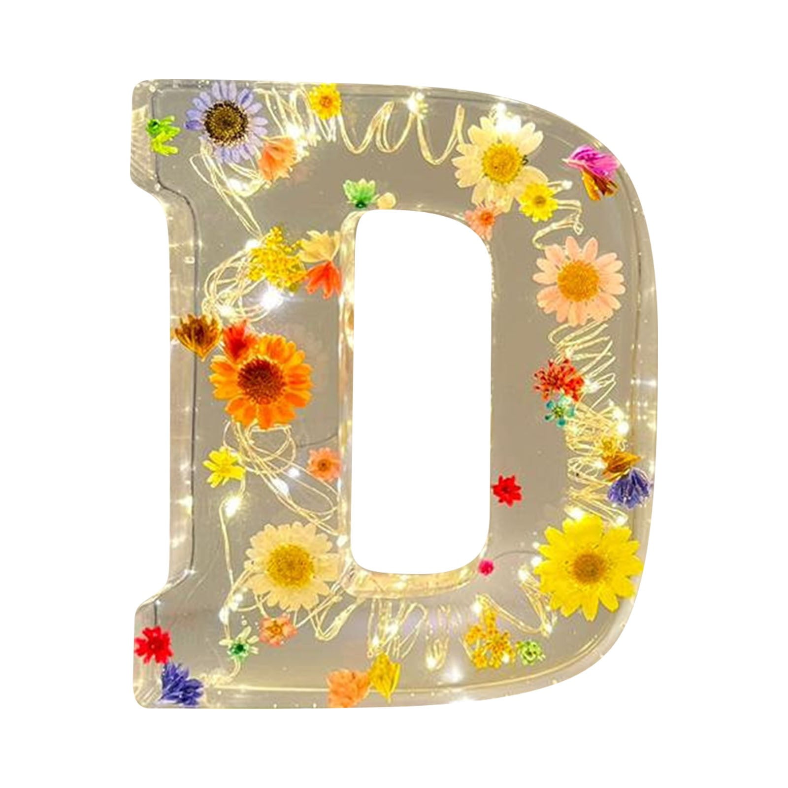 LIJCC Dried Flower Alphabet Night Light A-Z Dried Flower Letters Night ...